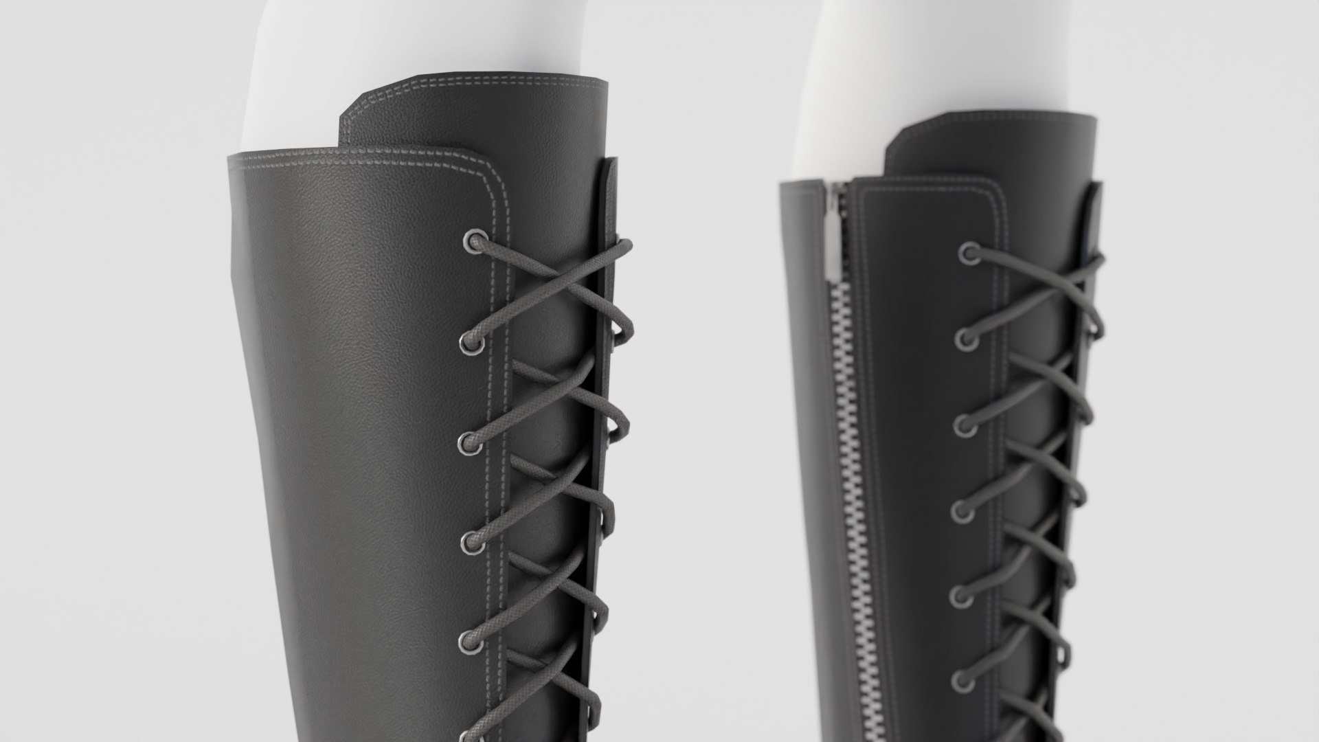 3D High Leather Boots Model - TurboSquid 2060579