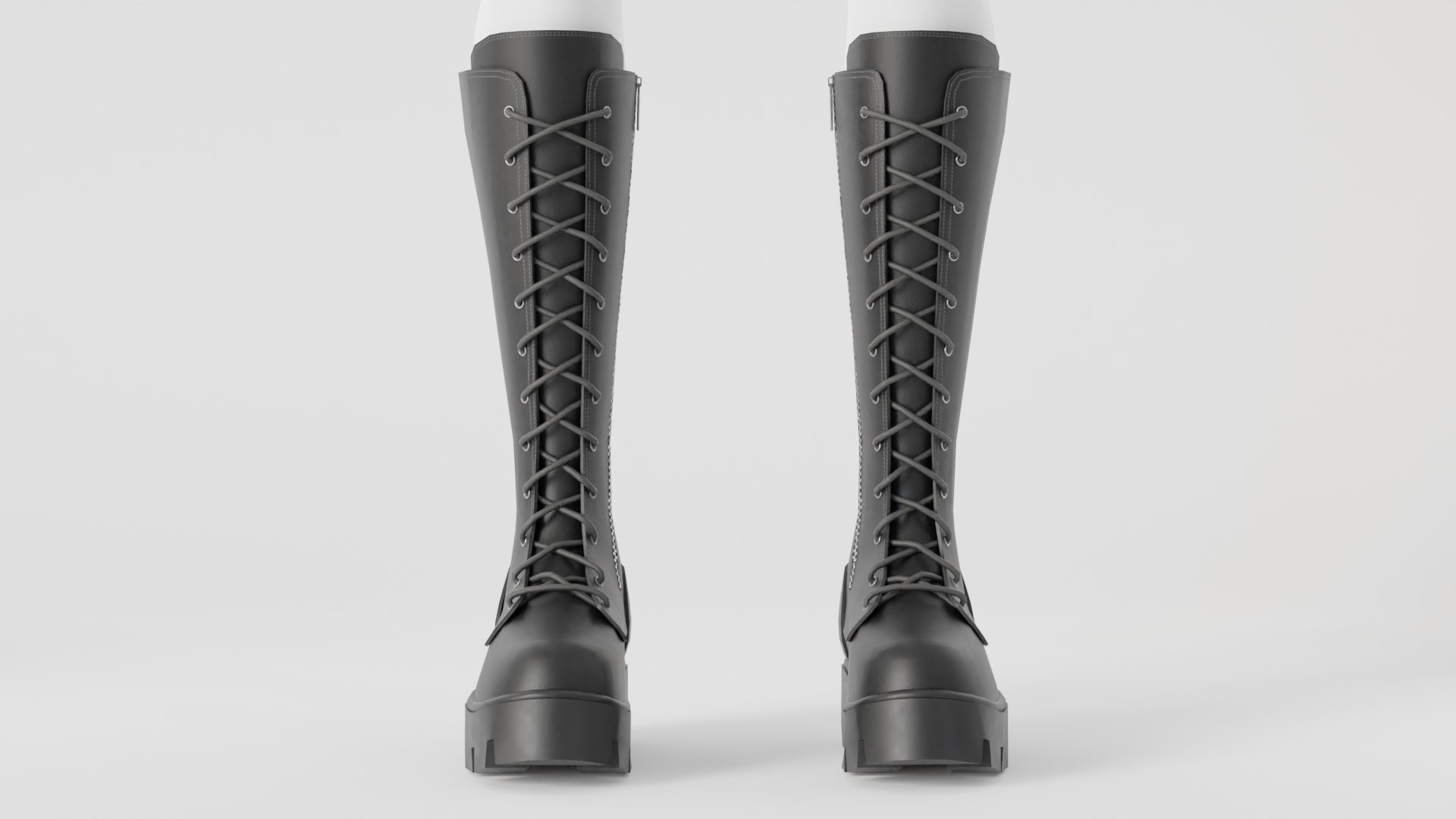3D High Leather Boots Model - TurboSquid 2060579