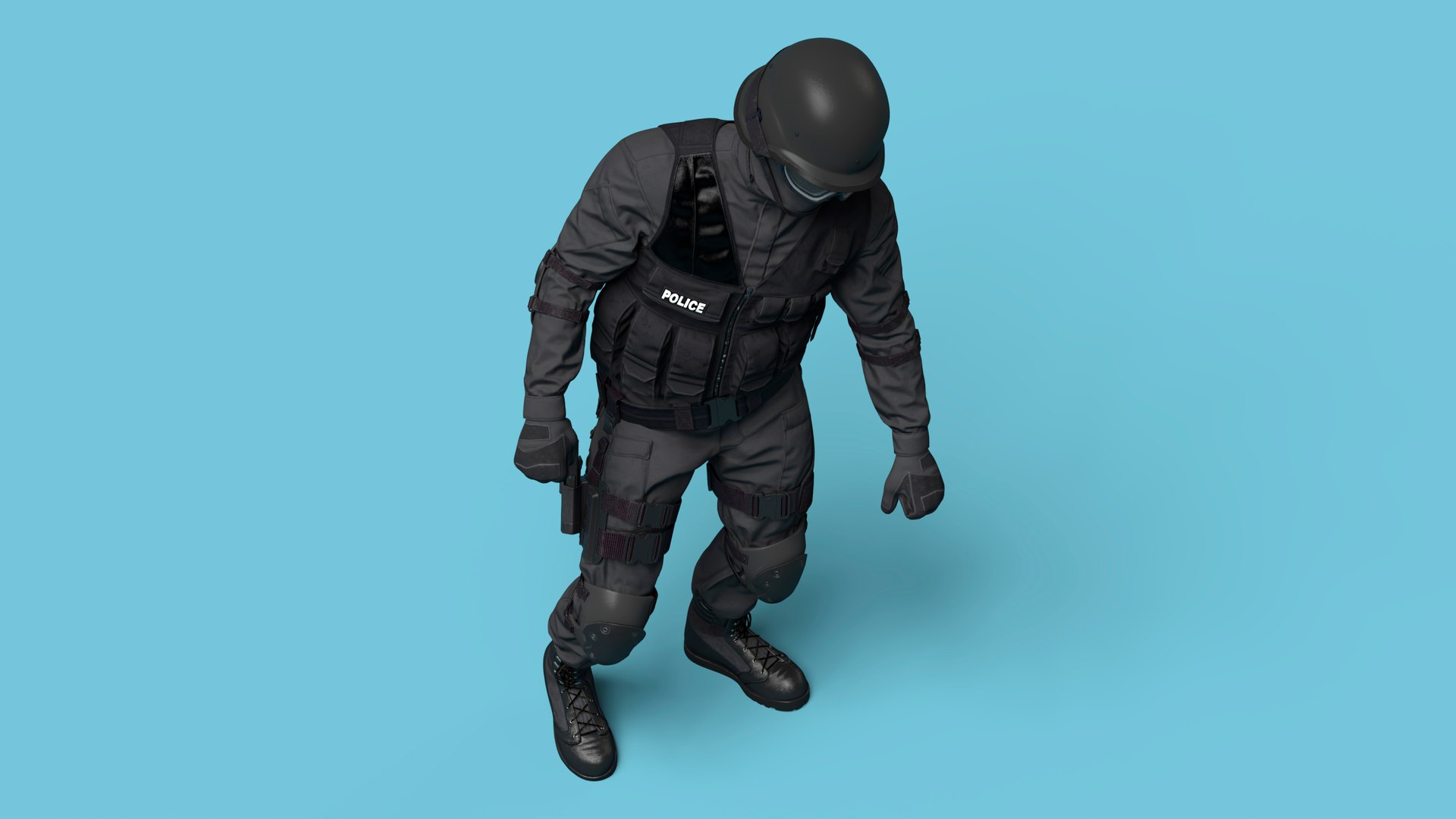 3D SWAT Police Officer Rigged For Maya - TurboSquid 2280724