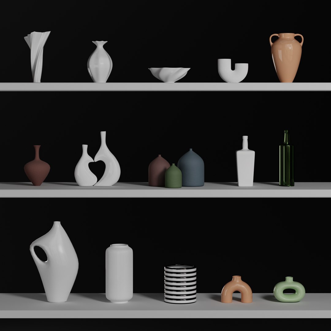 3D Set Of 15 Vases - TurboSquid 2244246