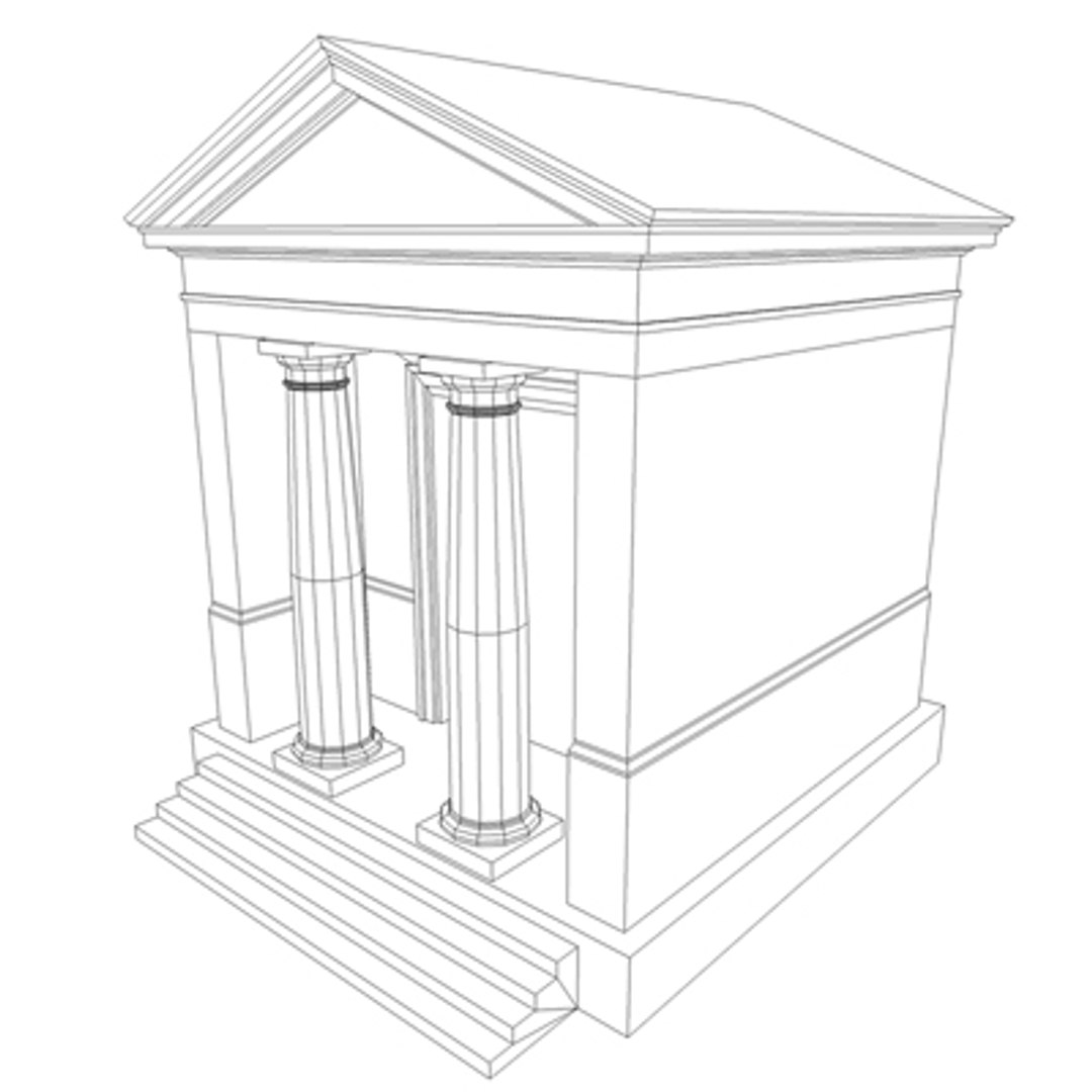 3d model roman temple