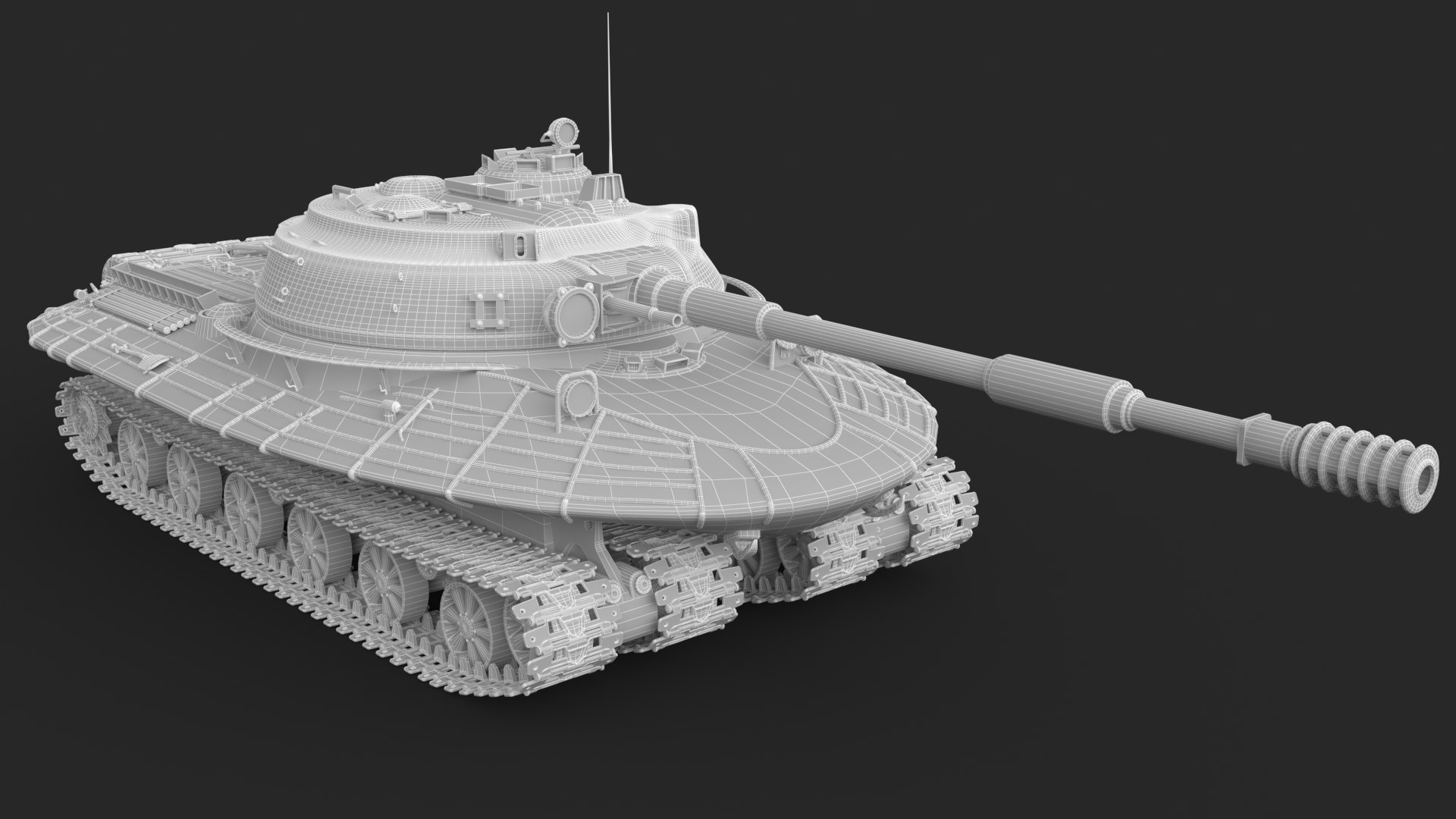 3D Tank Object 279 Soviet Clay Vray - TurboSquid 1739513