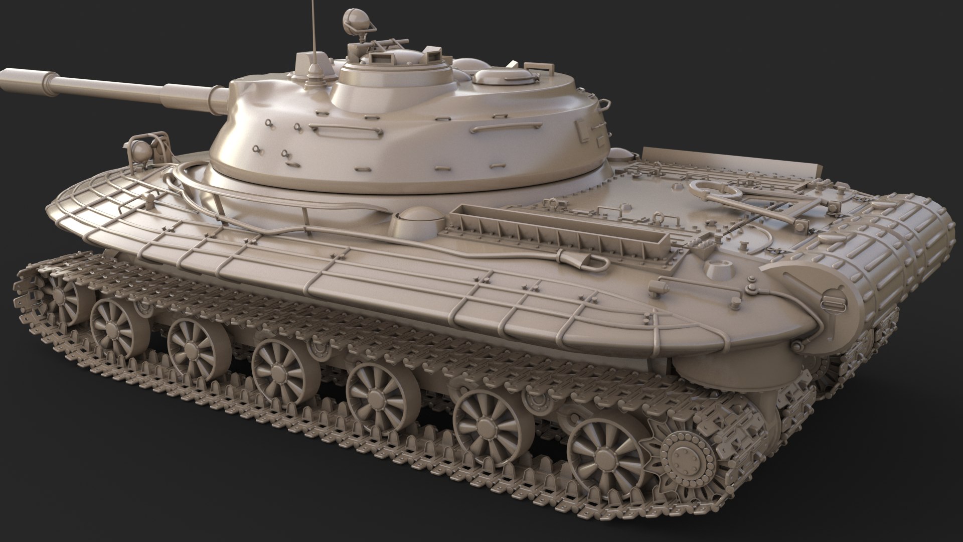 3D Tank Object 279 Soviet Clay Vray - TurboSquid 1739513