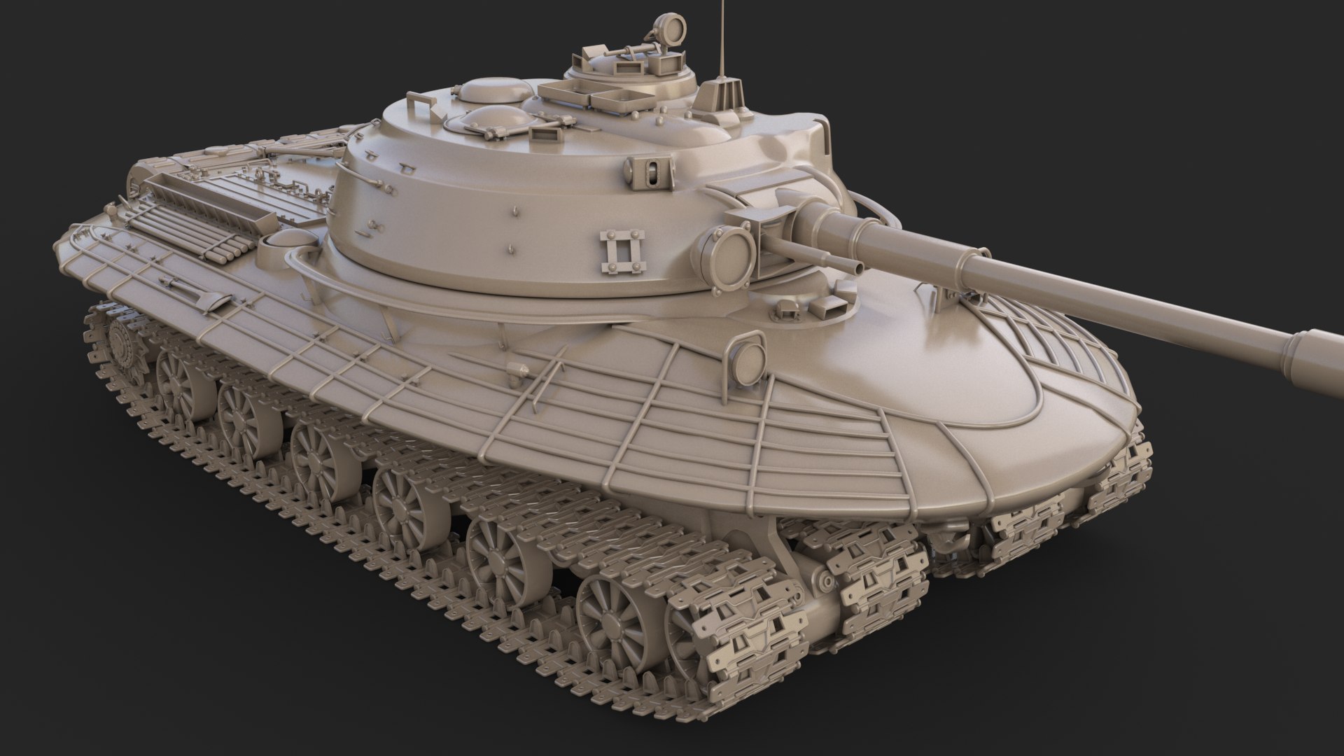 3D Tank Object 279 Soviet Clay Vray - TurboSquid 1739513
