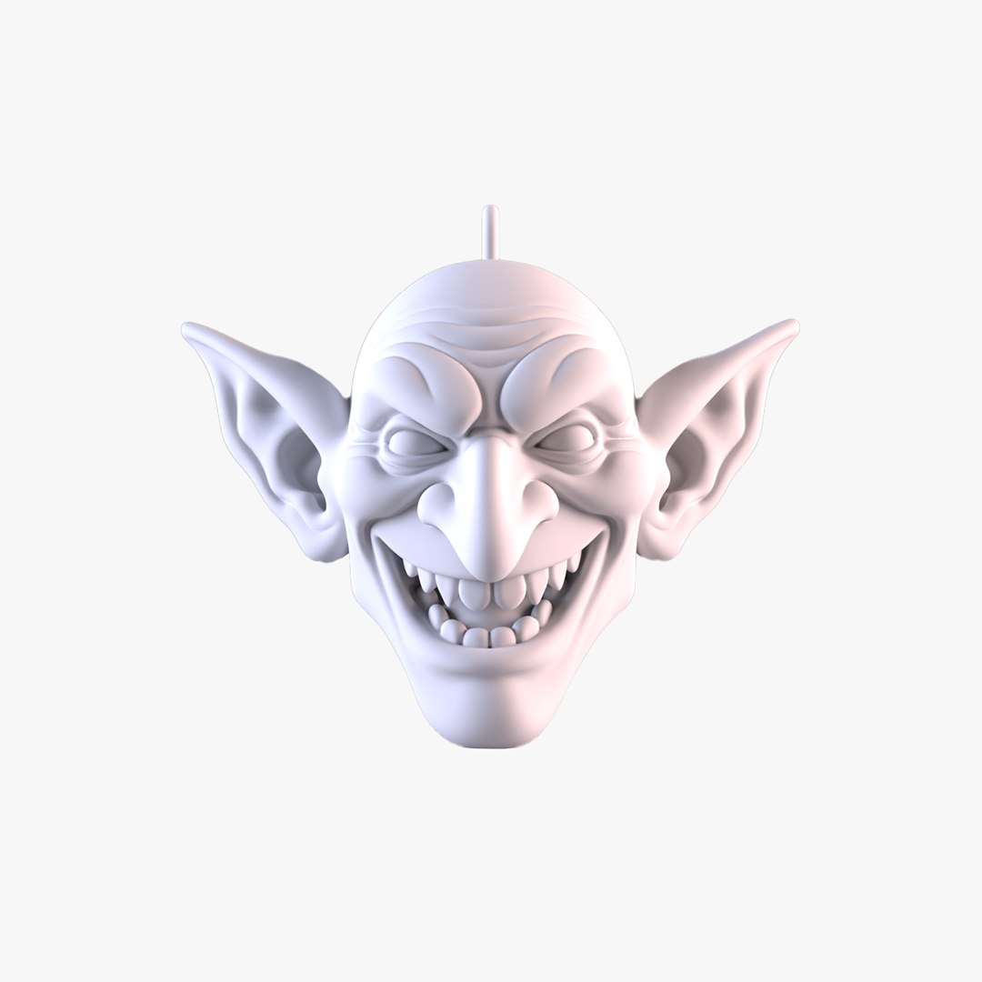 Goblin Head Keychain Mischievous Fantasy Creature 3D STL File Printable ...