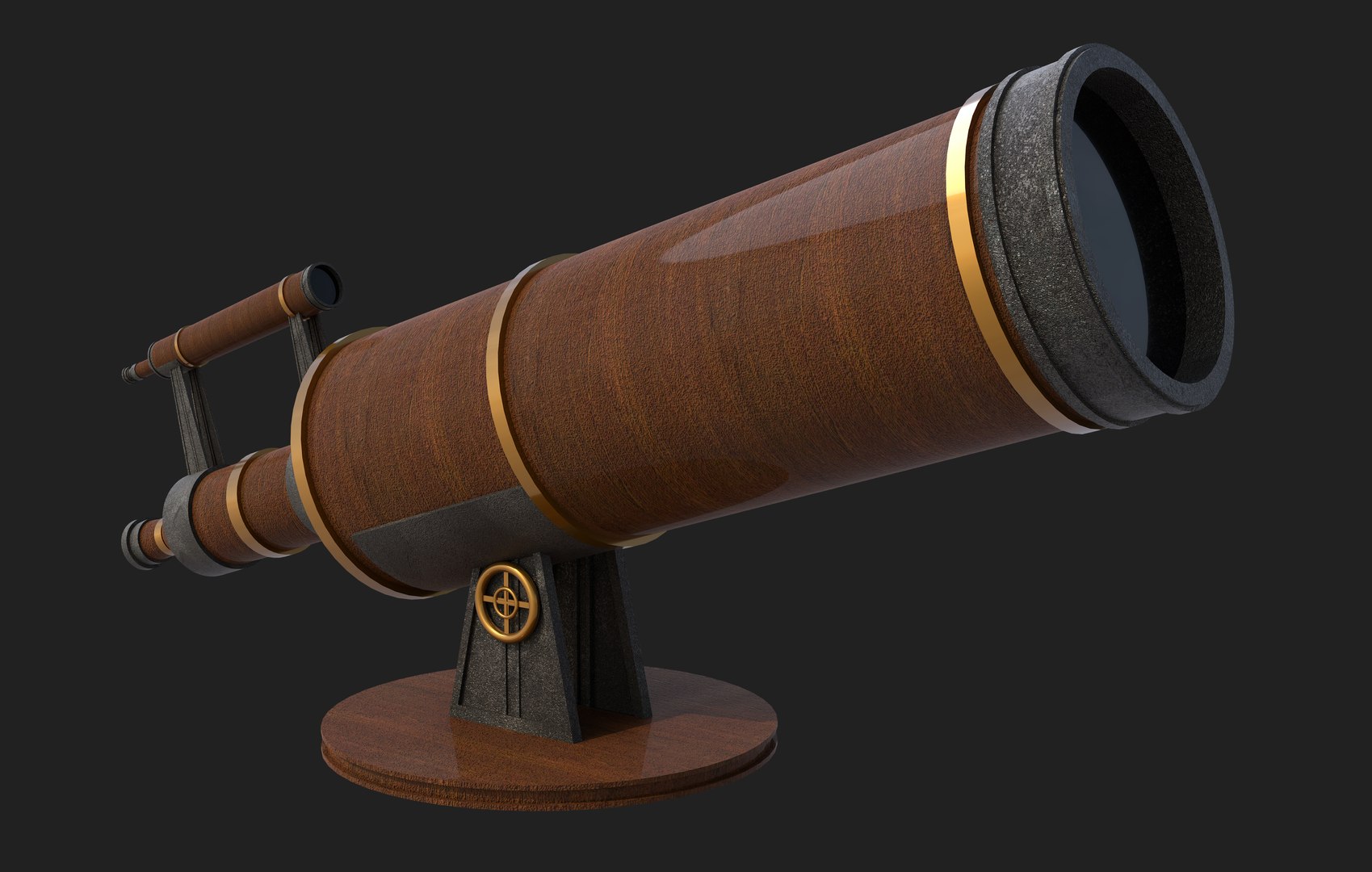 3D Model Antique Desk Telescope - TurboSquid 1913853
