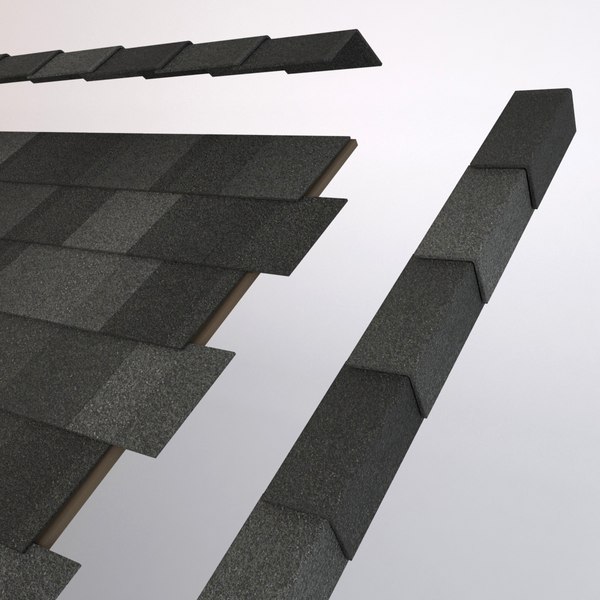 3d composition roof shingles model