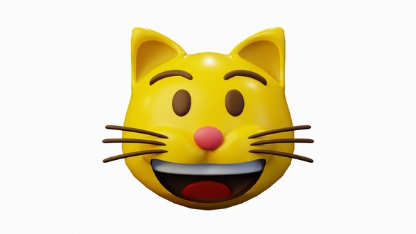 modelo 3d Cara de gato riendo Emoticon Emoji o Smiley - TurboSquid 2211776