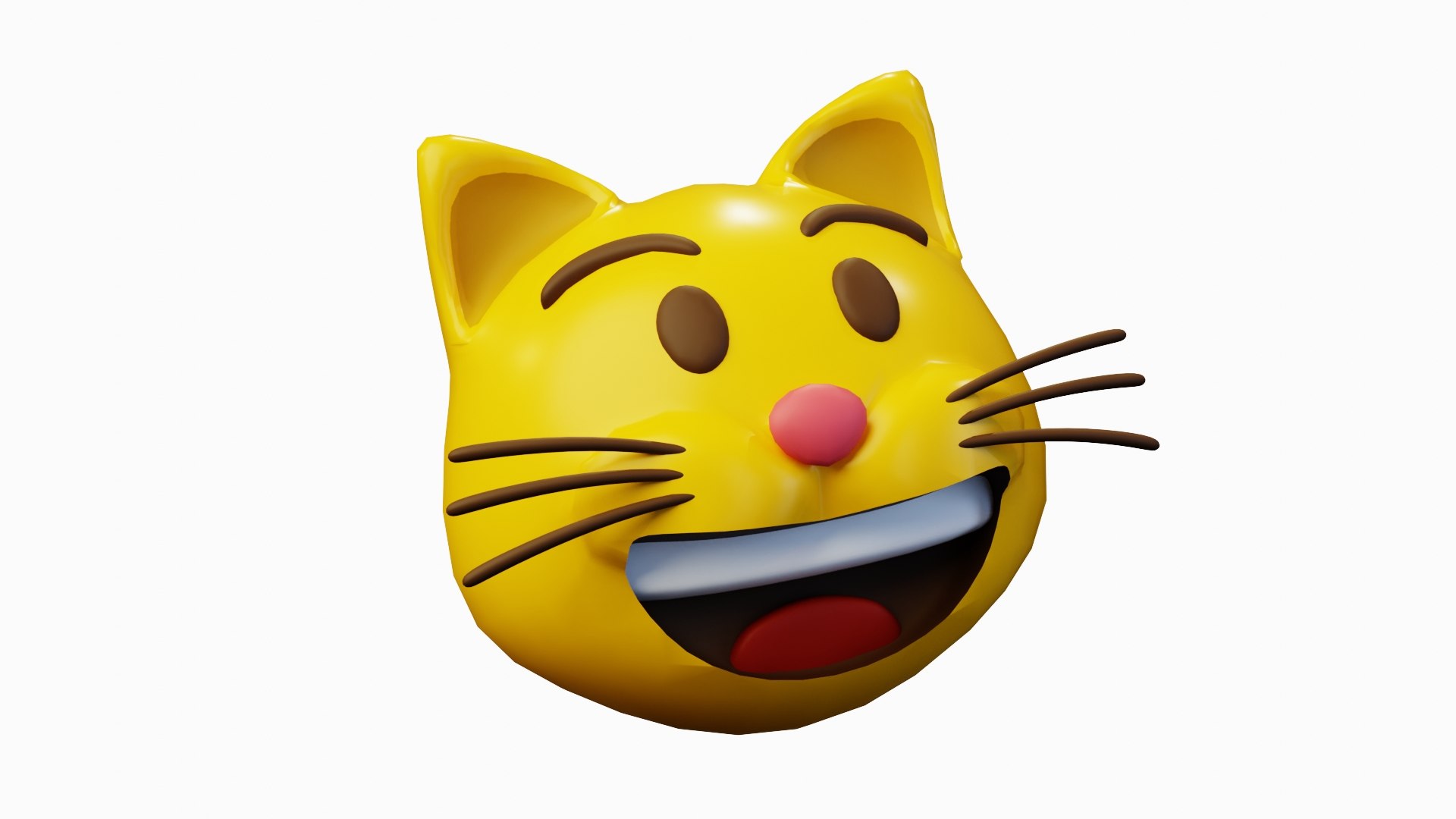 Cat Face Laughing Emoticon Emoji Or Smiley 3D Model - TurboSquid 2211776