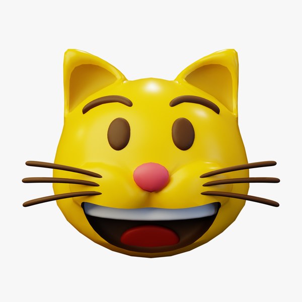 modelo 3d Cara de gato riendo Emoticon Emoji o Smiley - TurboSquid 2211776