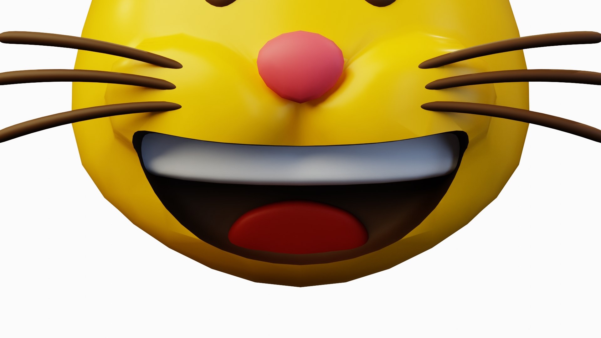 Cat Face Laughing Emoticon Emoji Or Smiley 3D Model - TurboSquid 2211776