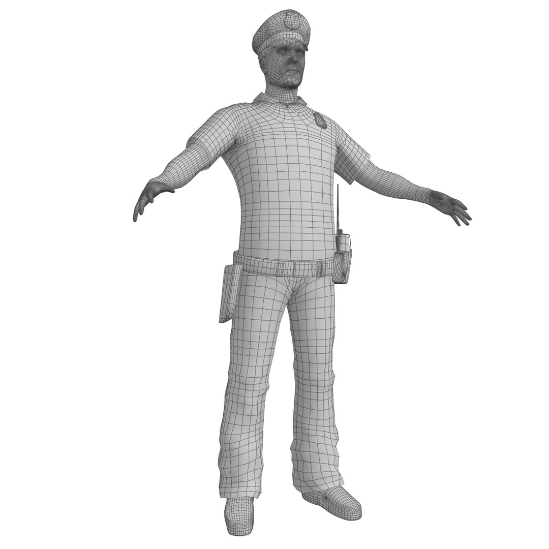Police Officer 2 3d Model
