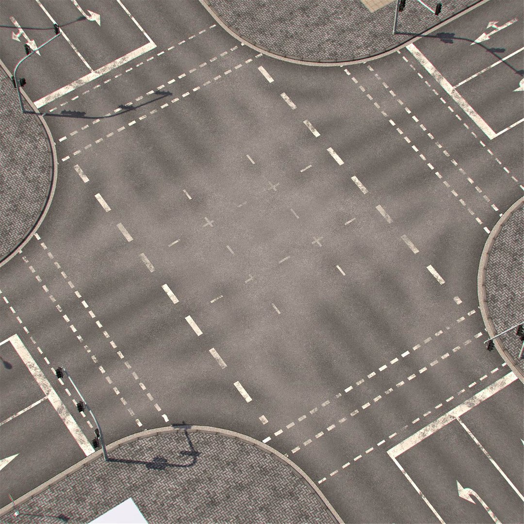 3d Model Crossroad Street Way