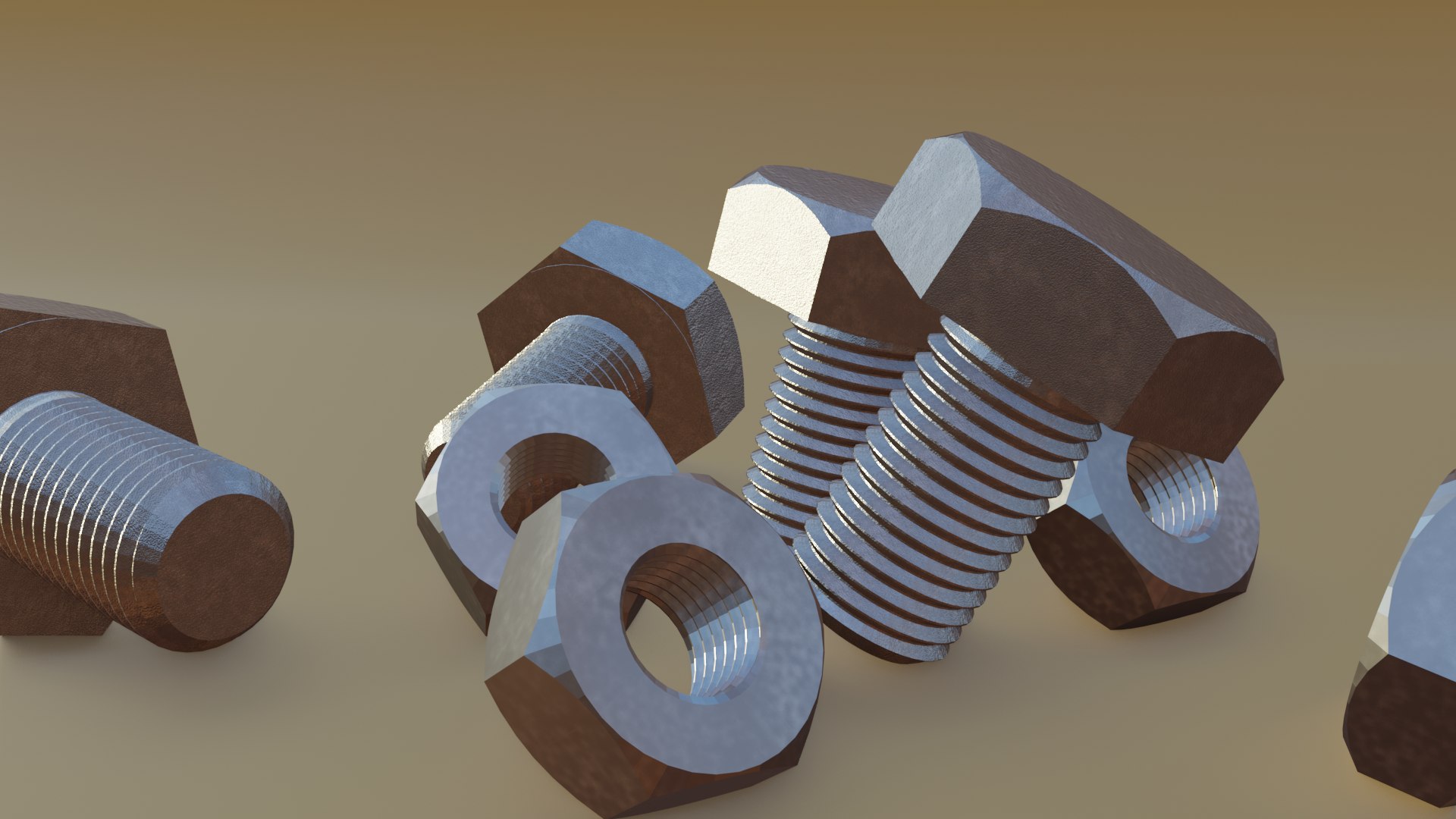 3D Nut Bolt Blend Model - TurboSquid 1977261