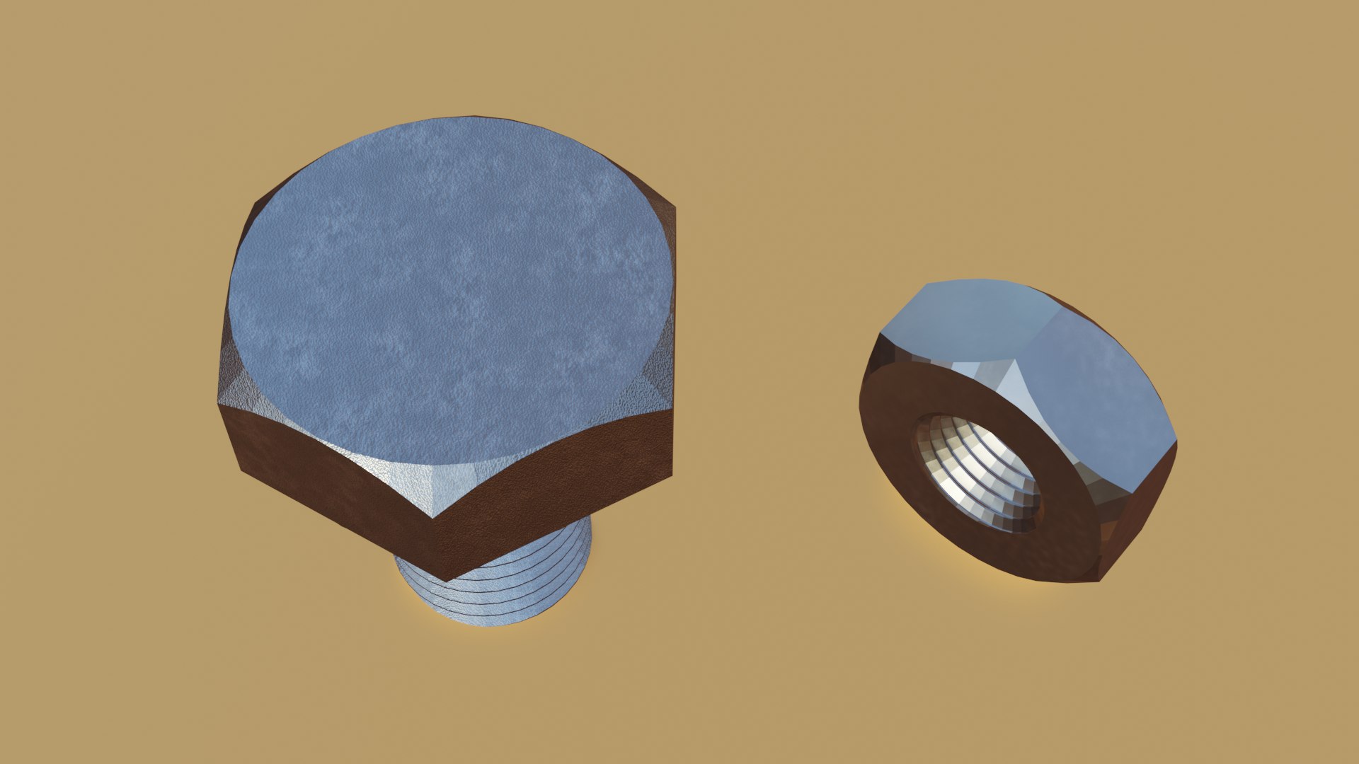 3D Nut Bolt Blend Model - TurboSquid 1977261