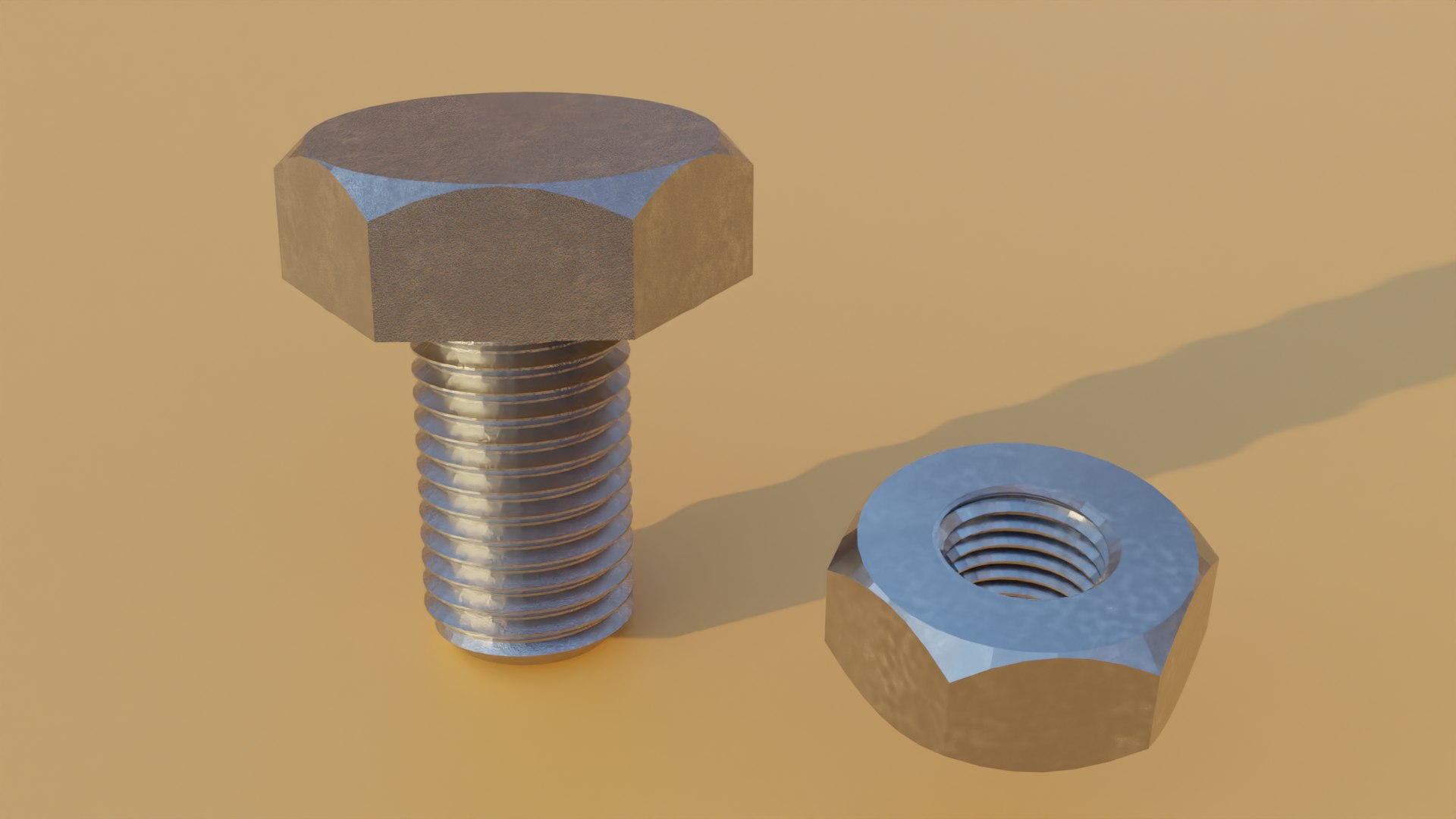 3D Nut Bolt Blend Model - TurboSquid 1977261