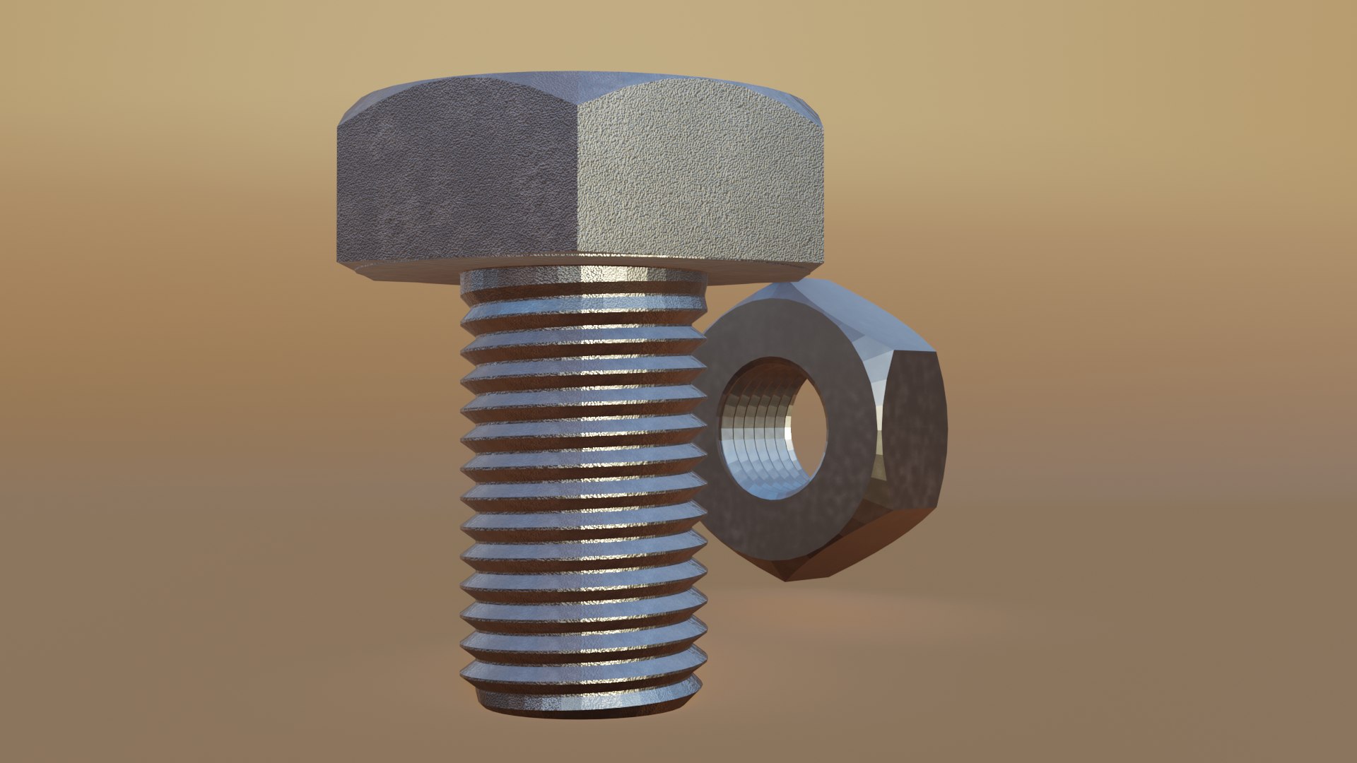 3D Nut Bolt Blend Model - TurboSquid 1977261