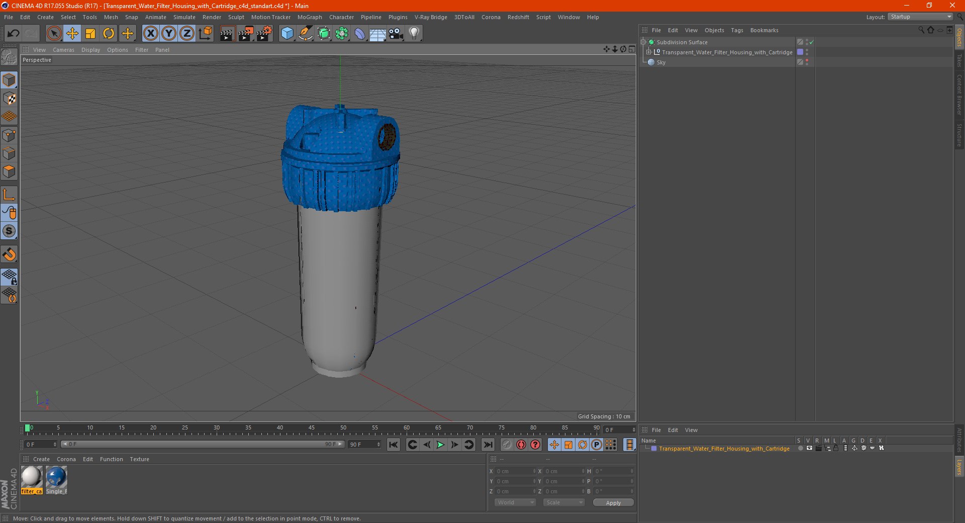 Transparent Water Filter Housing With Cartridge Model - TurboSquid 1735482