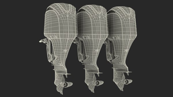 Triple outboard motors 3D model - TurboSquid 1576947