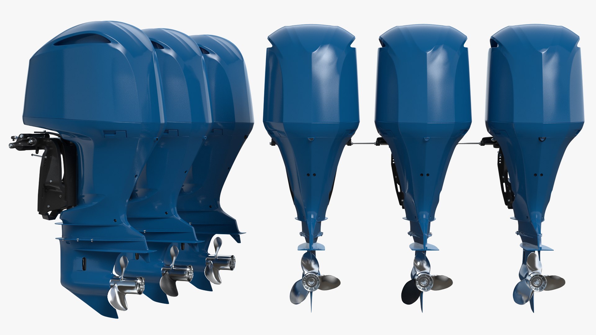 Triple Outboard Motors 3D Model - TurboSquid 1576947