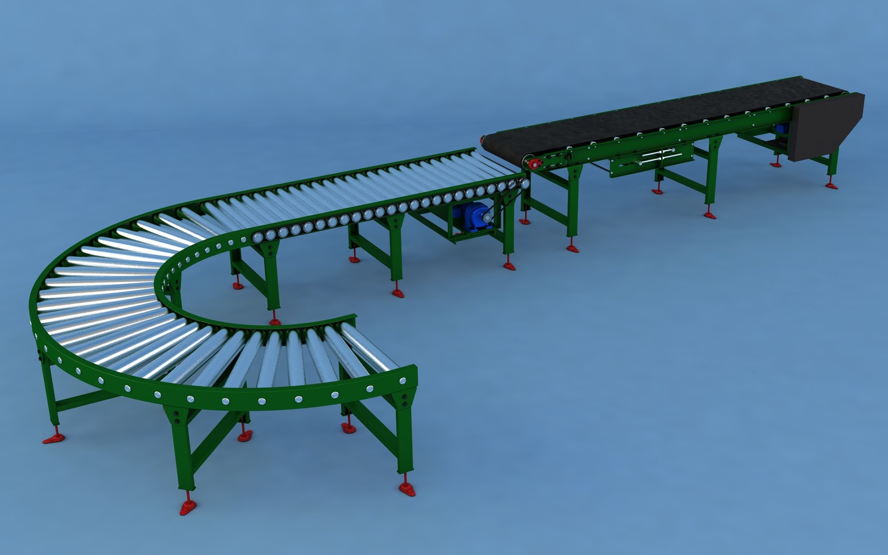 Belt Roller Conveyor 3D Model - TurboSquid 1244046