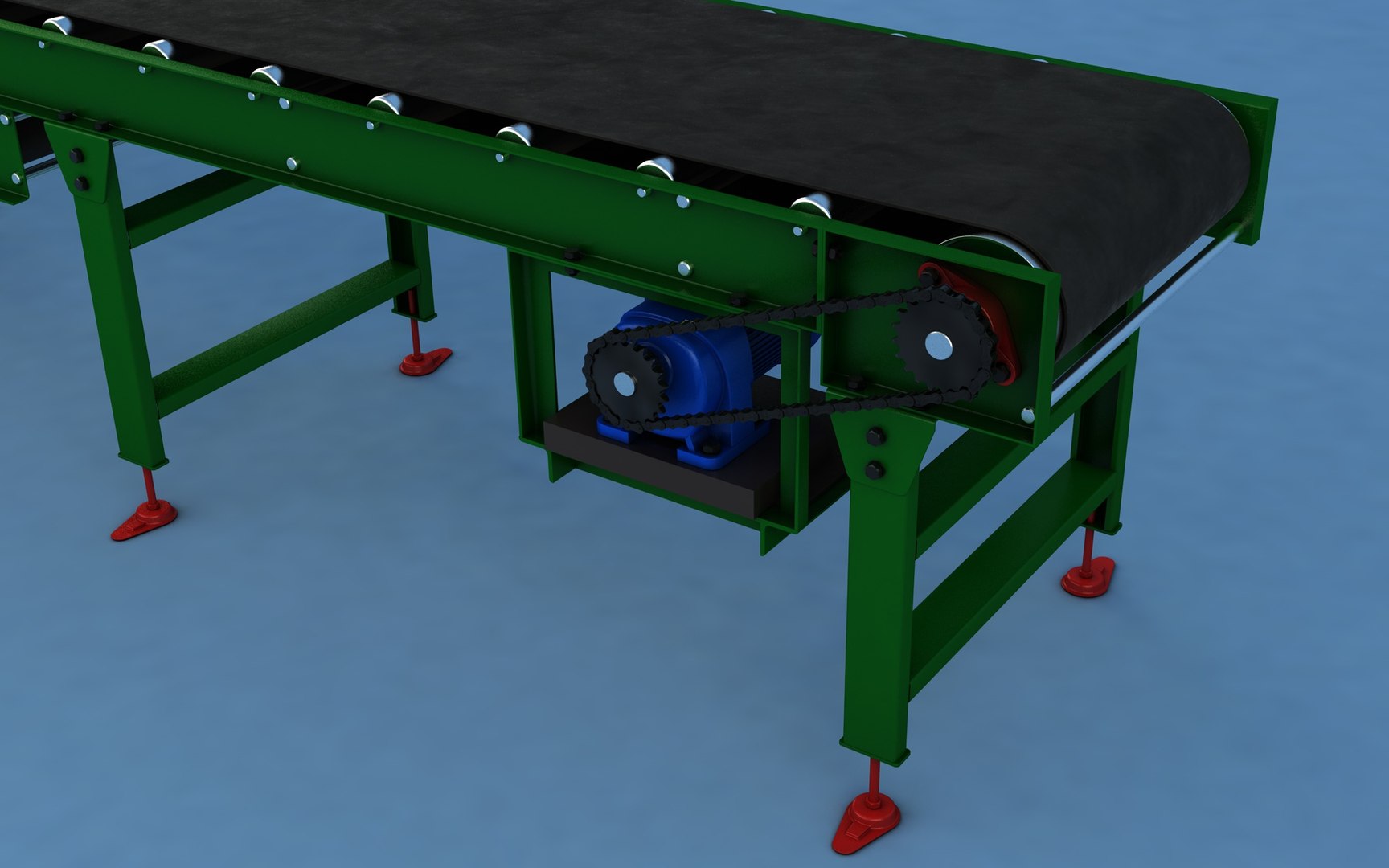 Belt Roller Conveyor 3D Model - TurboSquid 1244046