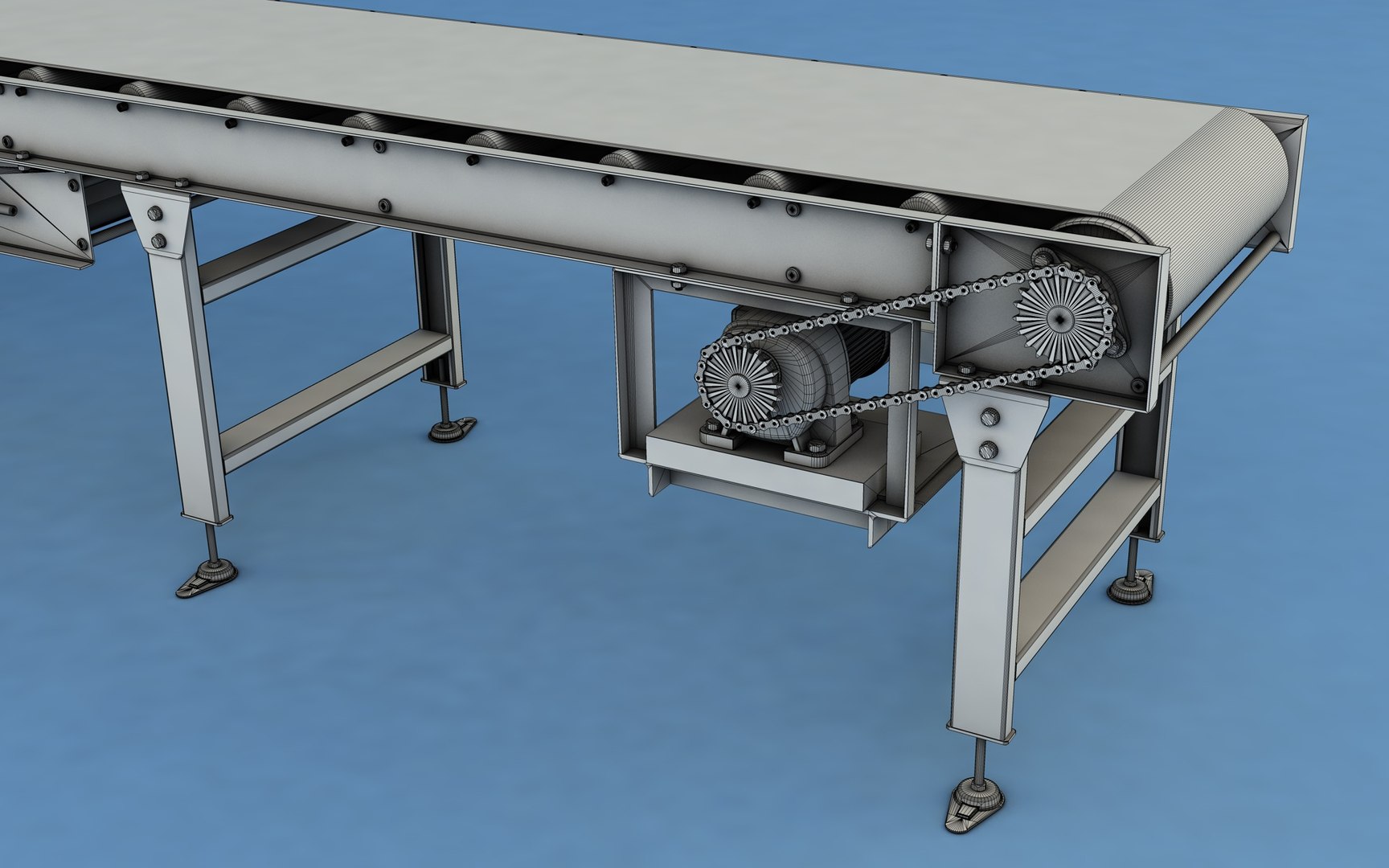 Belt Roller Conveyor 3D Model - TurboSquid 1244046