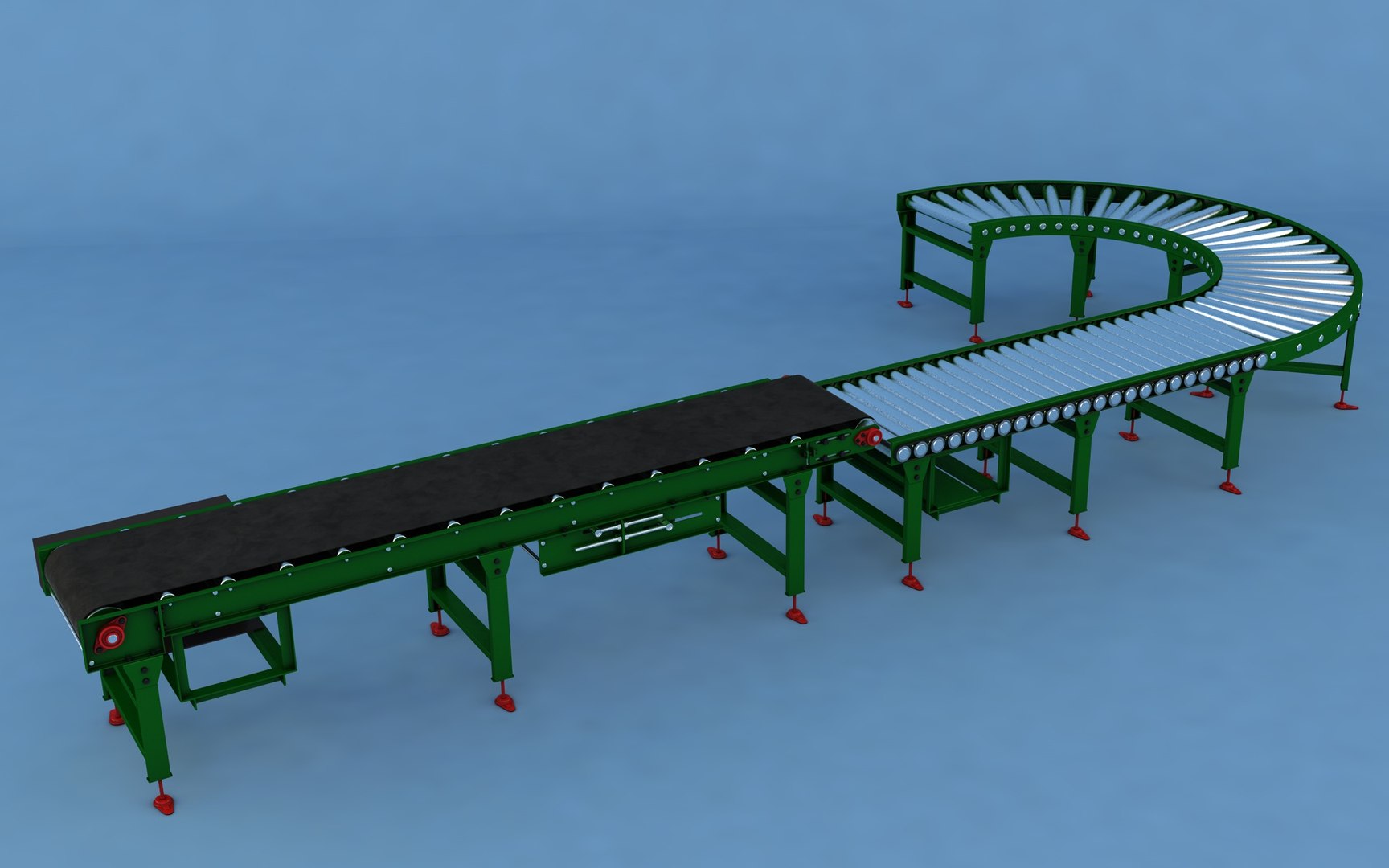Belt Roller Conveyor 3D Model - TurboSquid 1244046