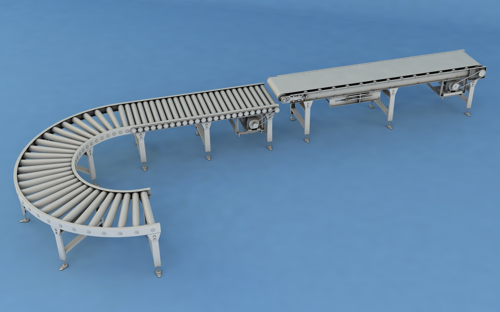 Belt Roller Conveyor 3D Model - TurboSquid 1244046