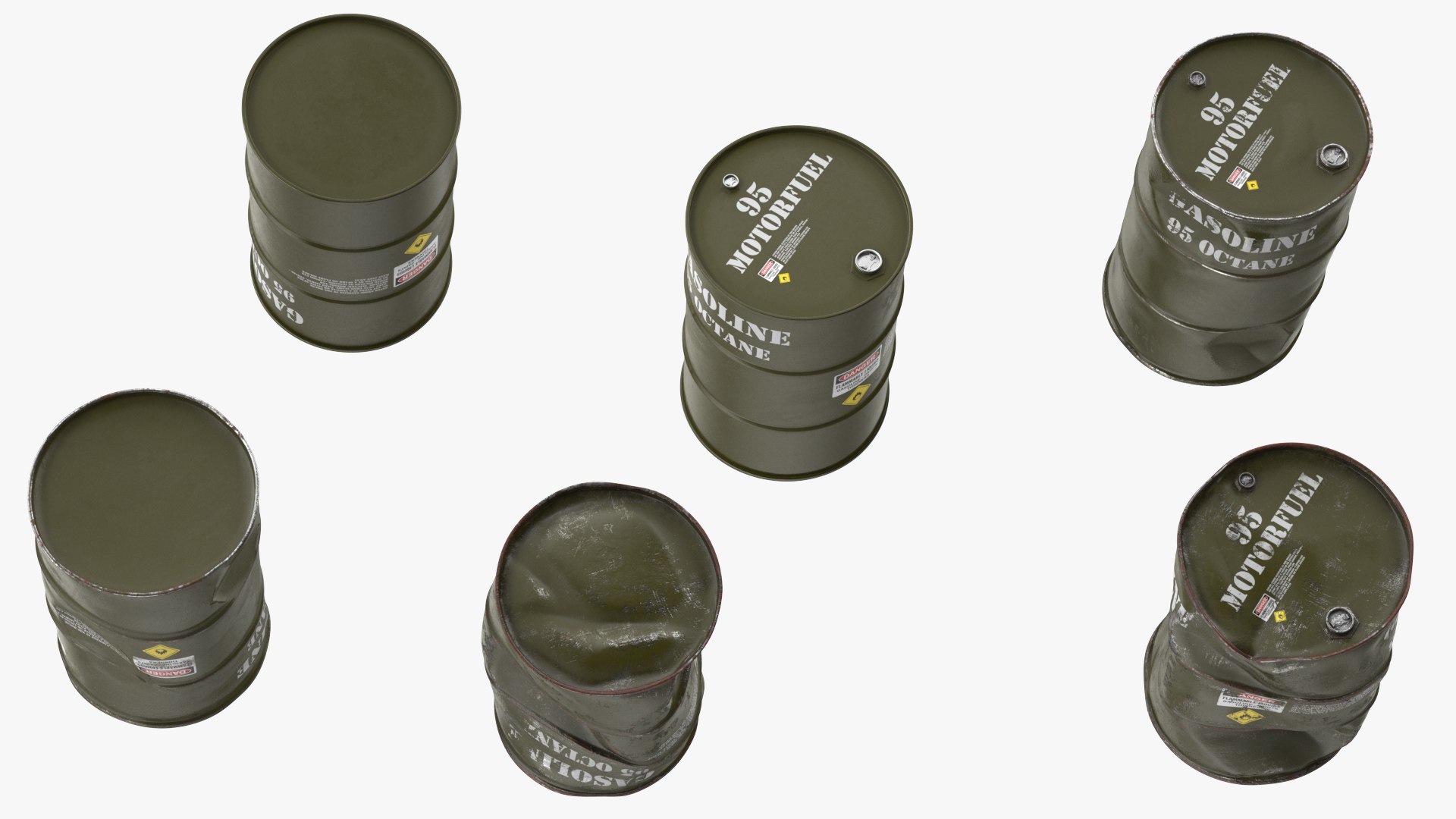 3D gasoline 95 octane metal barrel model - TurboSquid 1702937