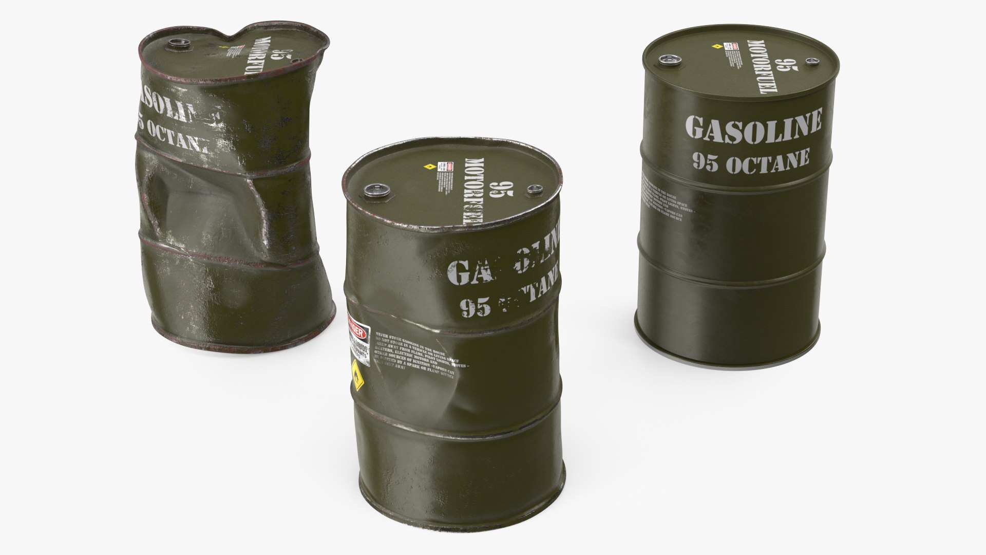 3D gasoline 95 octane metal barrel model - TurboSquid 1702937