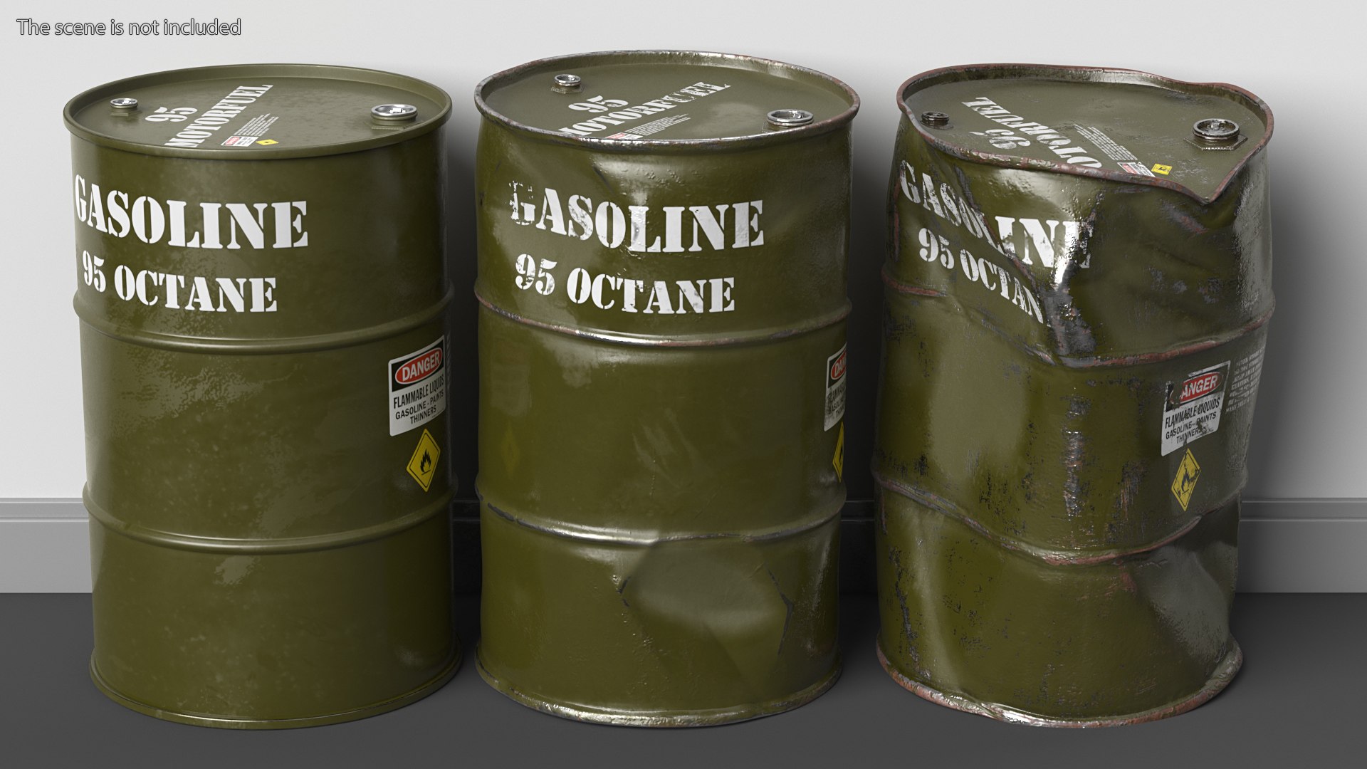 3D gasoline 95 octane metal barrel model - TurboSquid 1702937