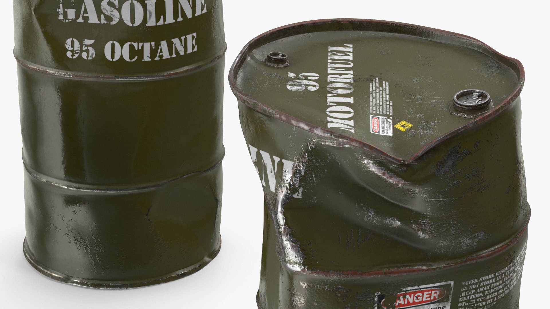 3D gasoline 95 octane metal barrel model - TurboSquid 1702937