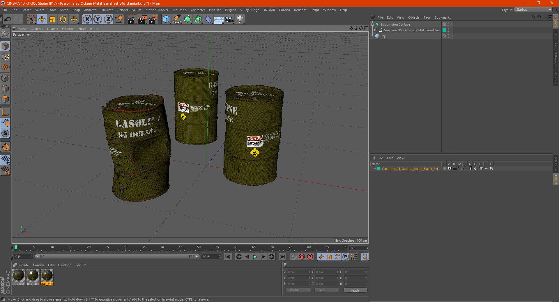 3D gasoline 95 octane metal barrel model - TurboSquid 1702937