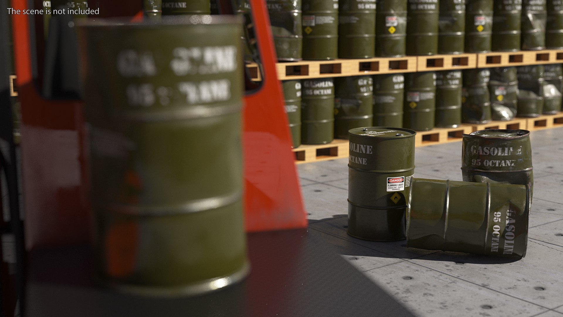 3D gasoline 95 octane metal barrel model - TurboSquid 1702937