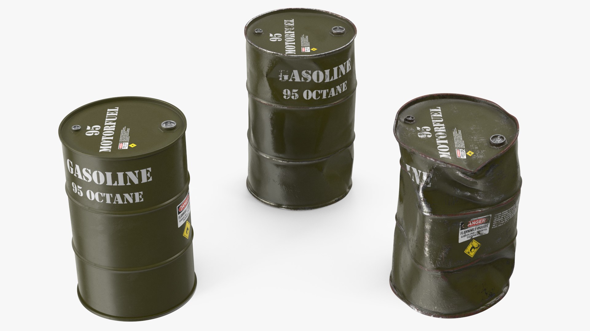 3D gasoline 95 octane metal barrel model - TurboSquid 1702937