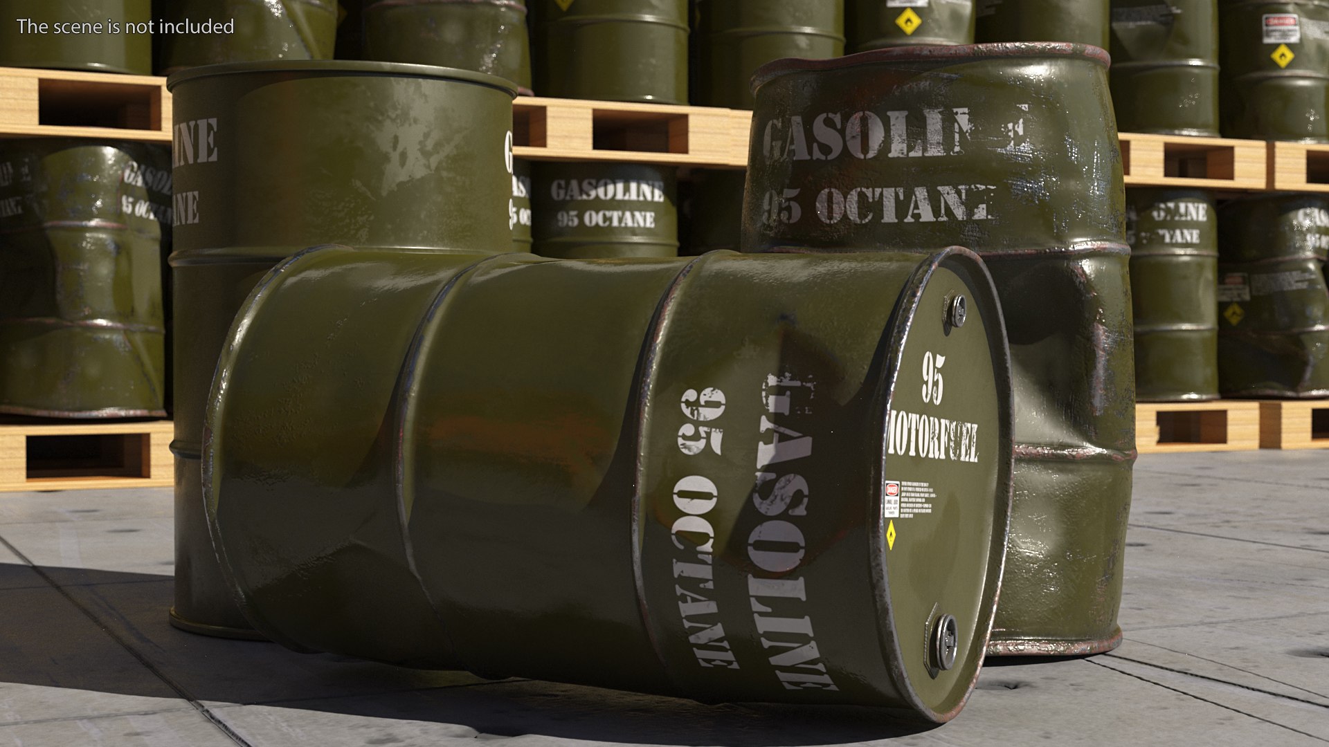 3D gasoline 95 octane metal barrel model - TurboSquid 1702937