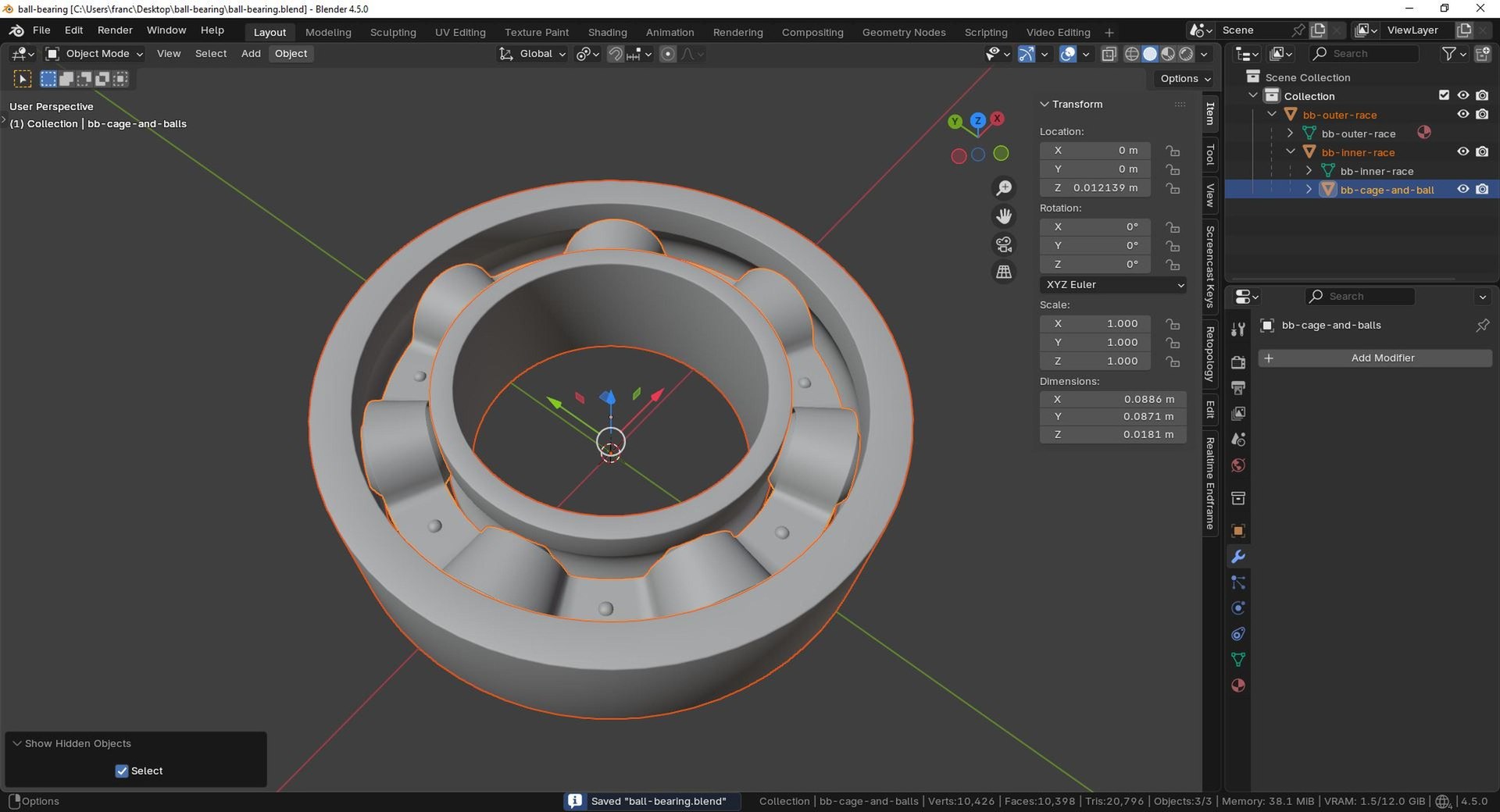 Ball Bearing 3D Model - TurboSquid 2517571