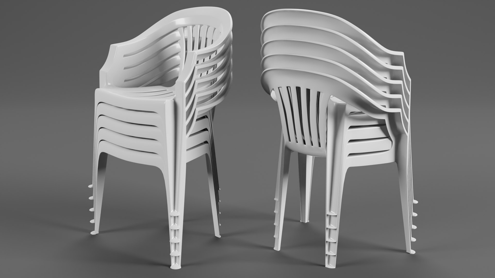White Plastic Chair model - TurboSquid 1855485