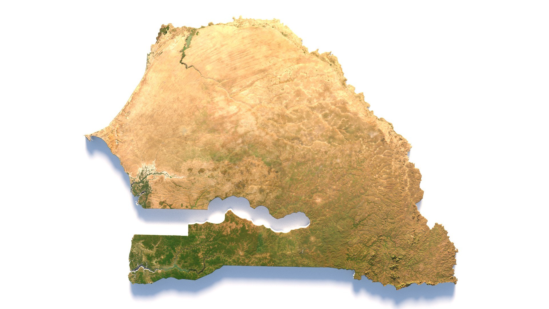 3D Senegal Terrain Map - TurboSquid 2336714