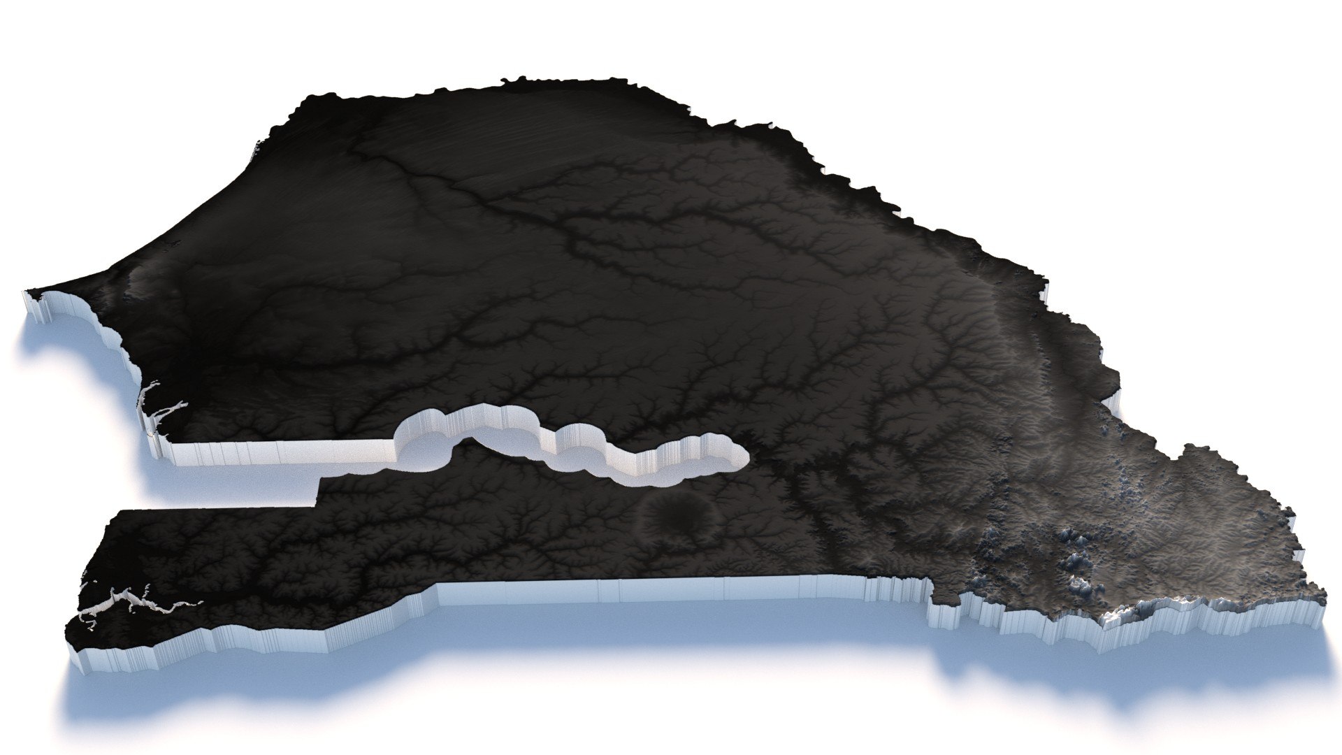 3D Senegal Terrain Map - TurboSquid 2336714