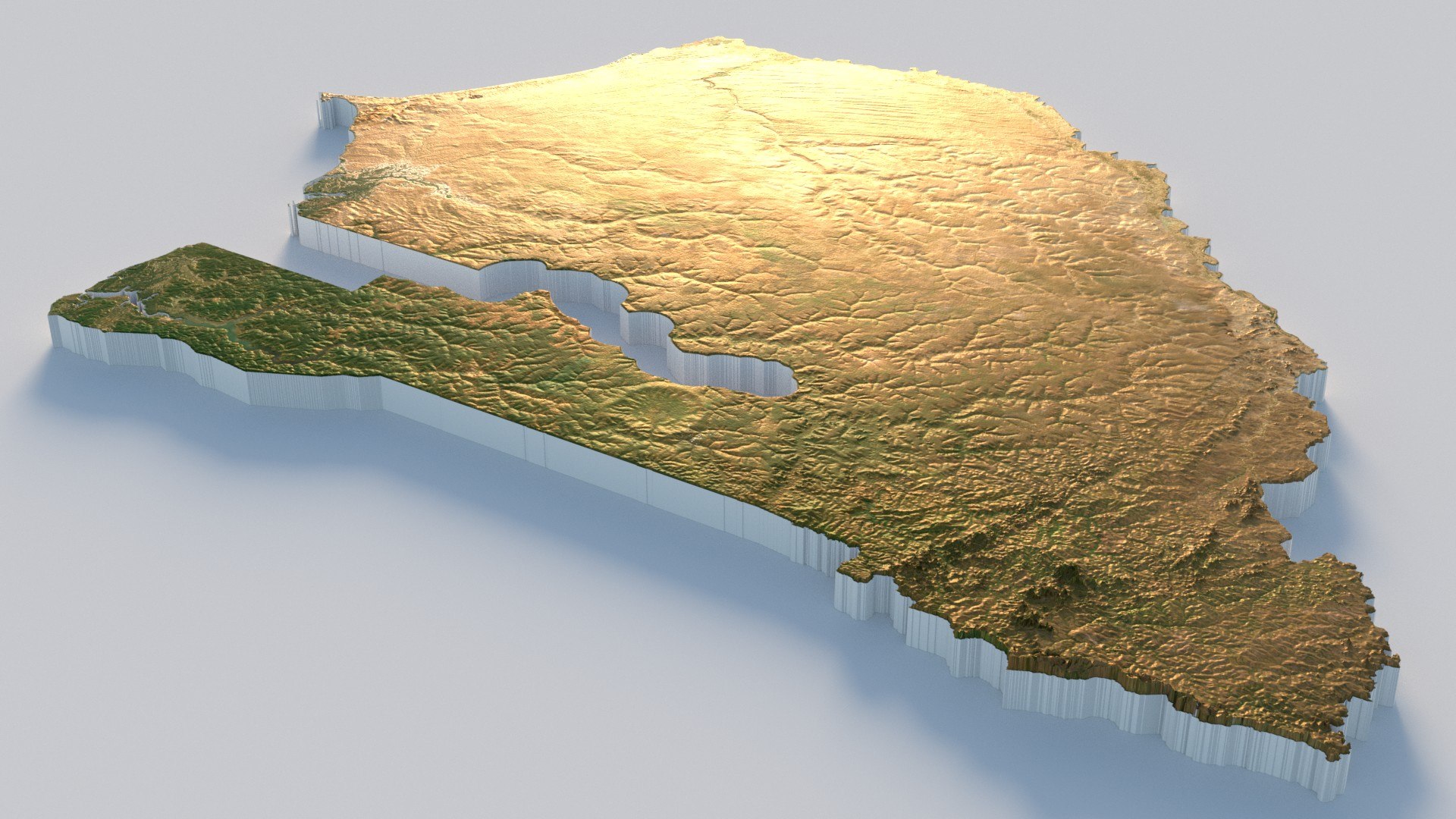 3D Senegal Terrain Map - TurboSquid 2336714