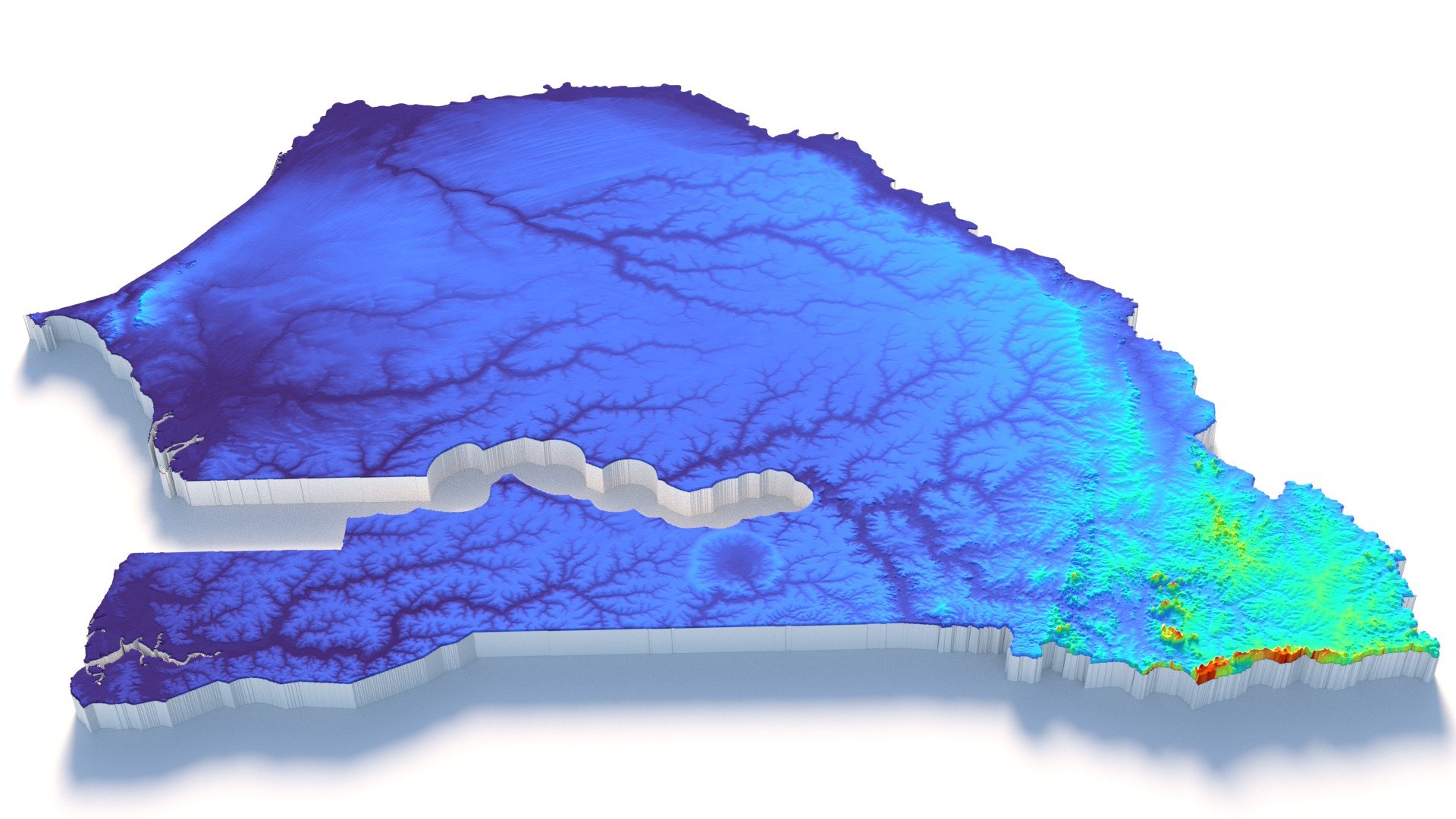 3D Senegal Terrain Map - TurboSquid 2336714