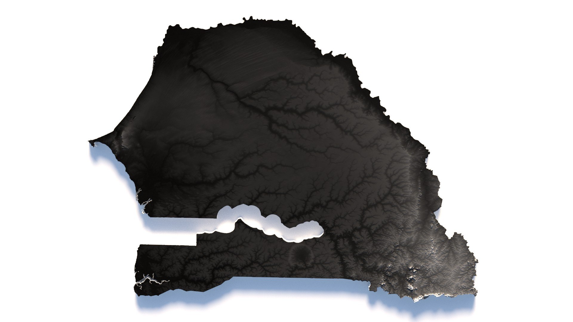 3D Senegal Terrain Map - TurboSquid 2336714