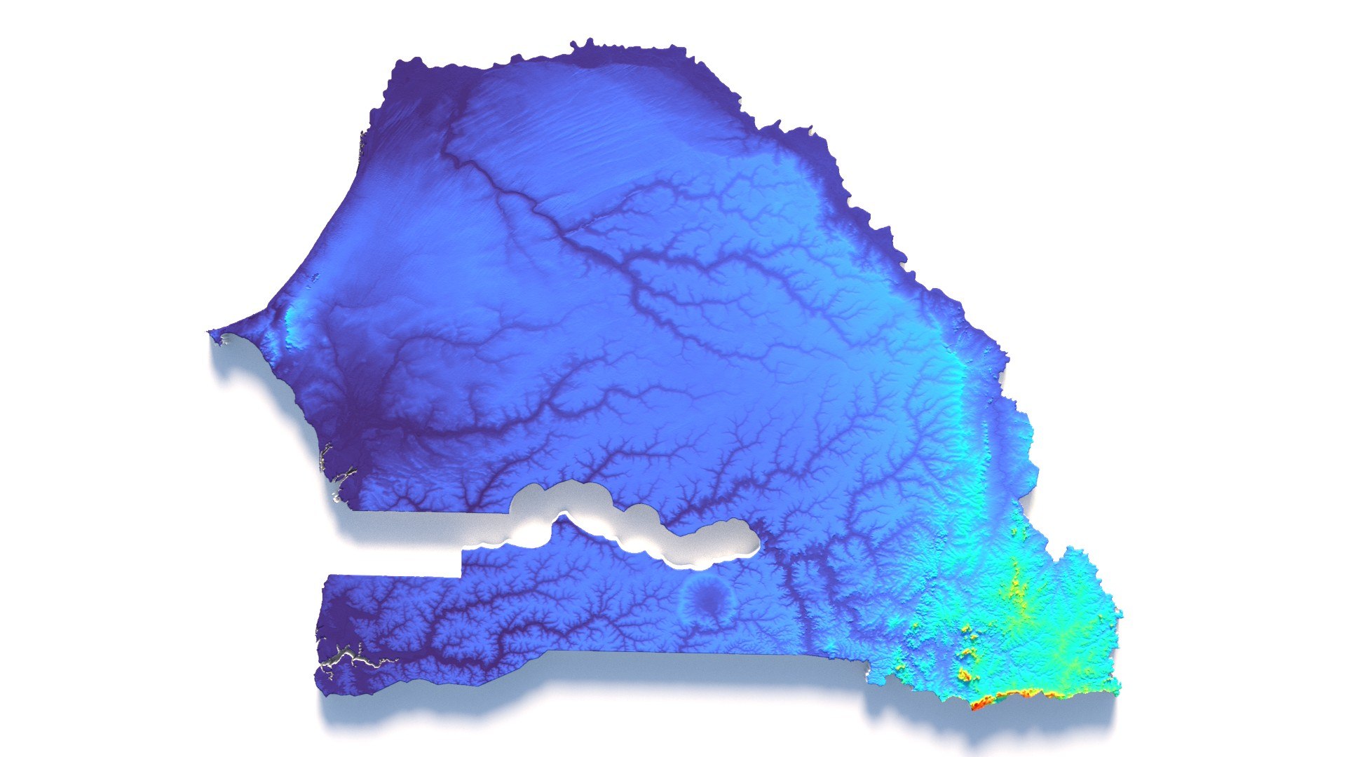 3D Senegal Terrain Map - TurboSquid 2336714
