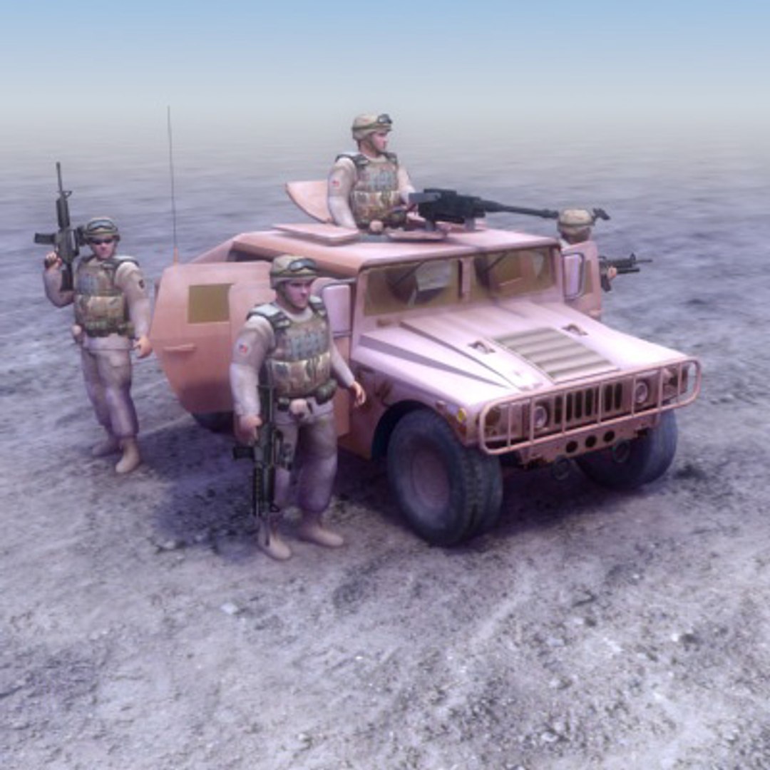 3d multi hmmwv crew model