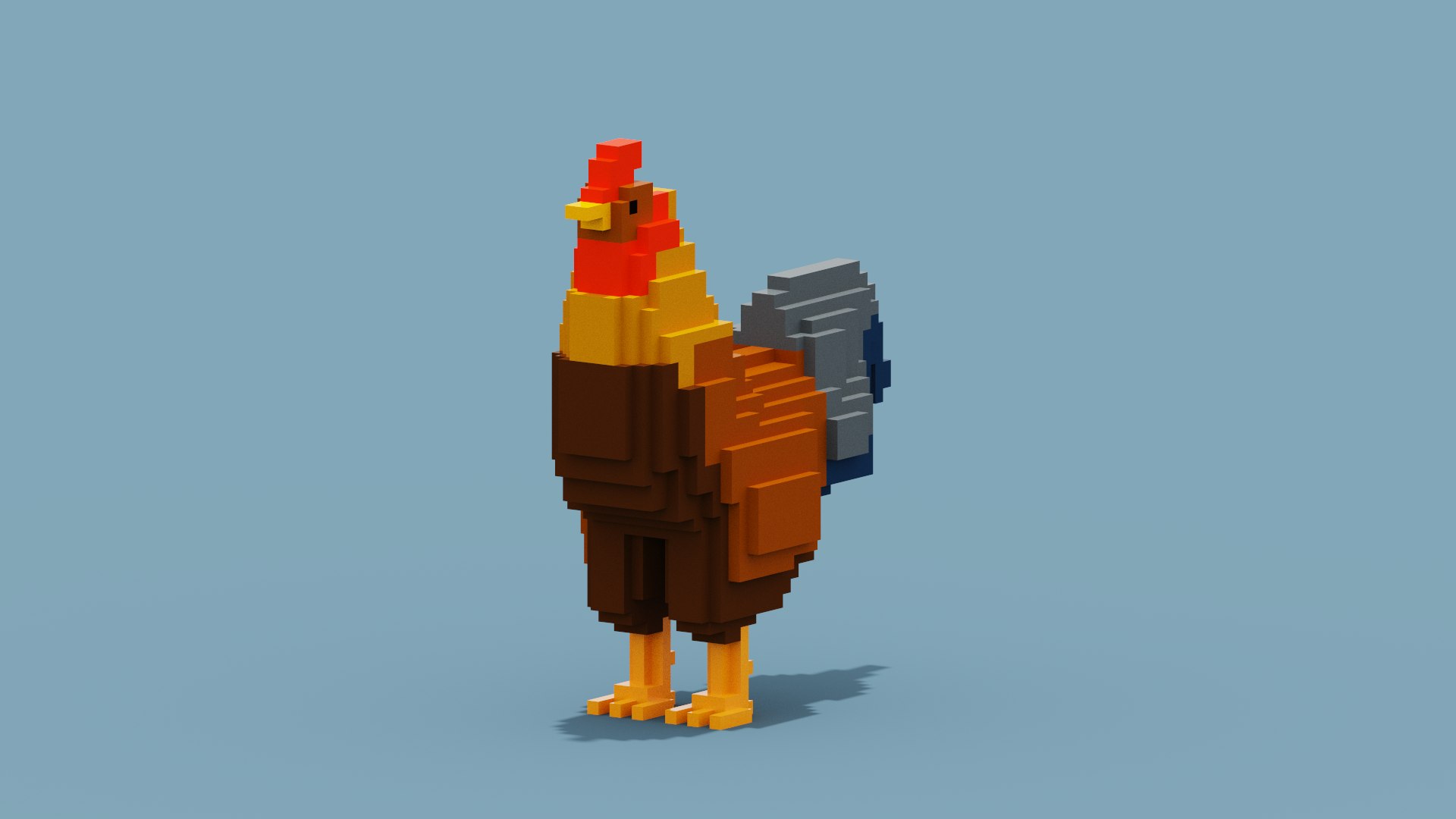 Voxel Rooster model - TurboSquid 1946132