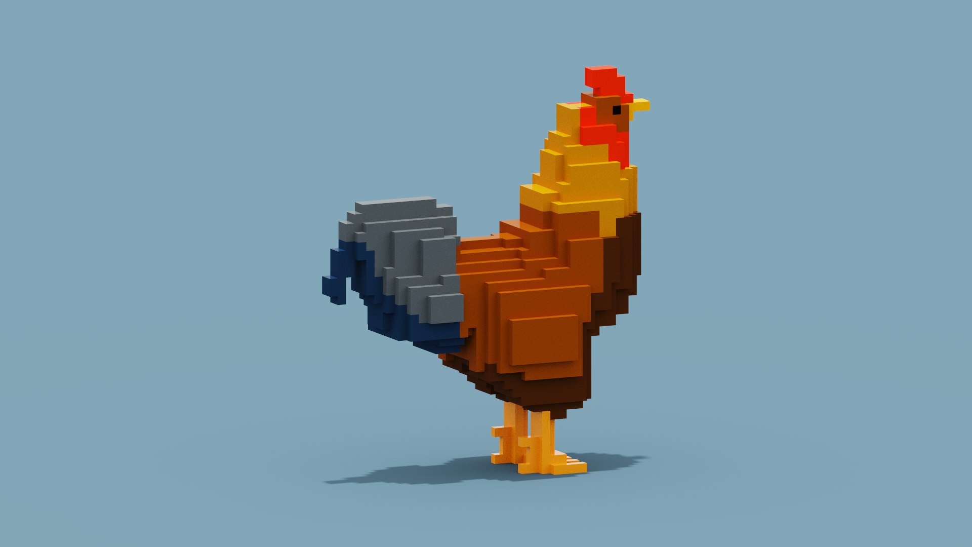 Voxel Rooster model - TurboSquid 1946132