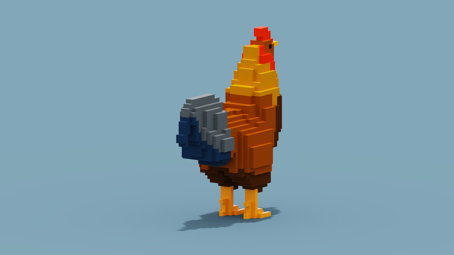 Voxel Rooster model - TurboSquid 1946132