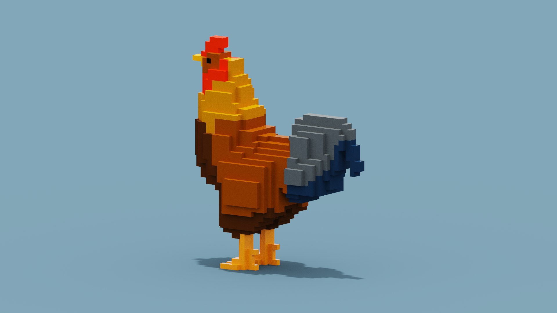 Voxel Rooster model - TurboSquid 1946132